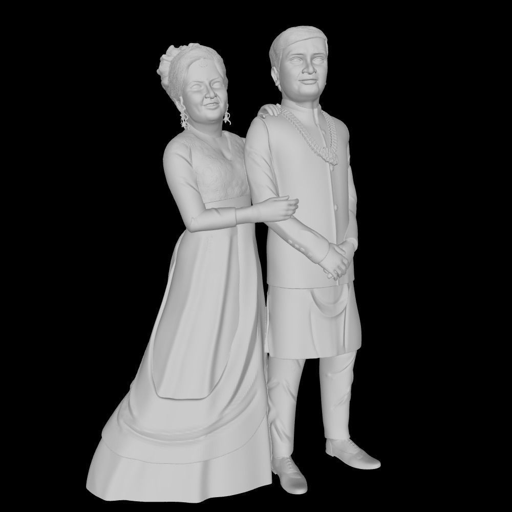 MATURE COUPLE 3 - INDIAN- RICH - WEDDING - BRIDE AND GROOM 3D model 3D ...