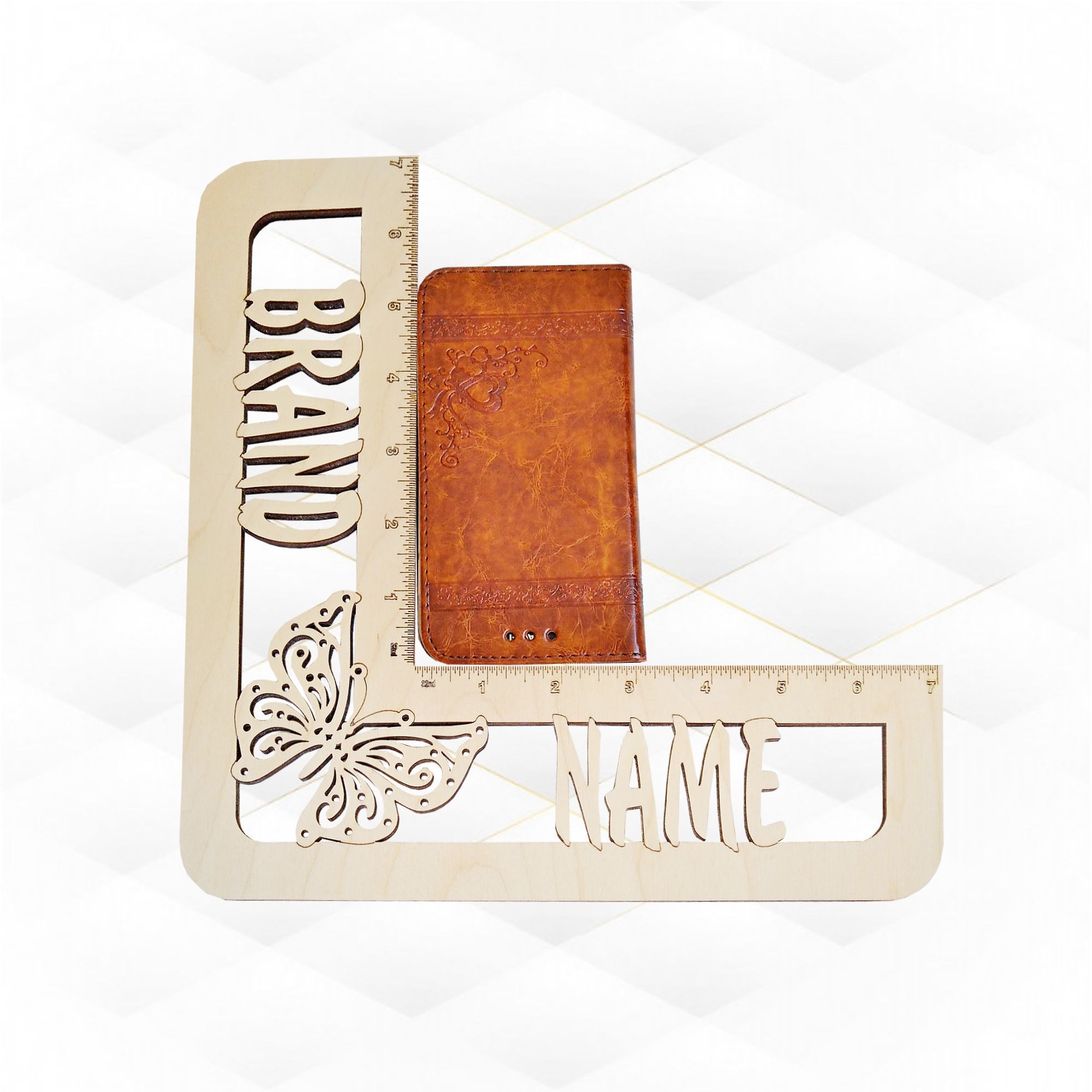 Ruler with butterfly silhouette svg dxf design laser cut 3D model 3D ...