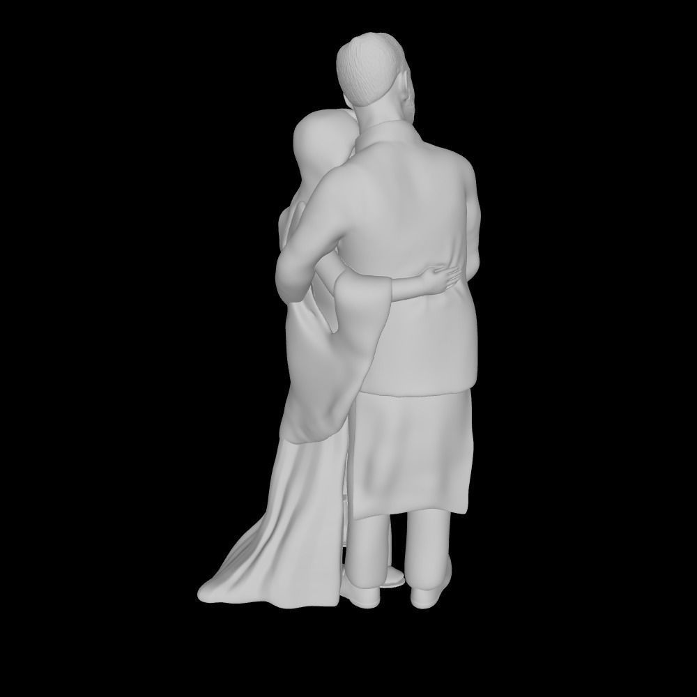 ROMANTIC WEDDING COUPLE - BRIDE AND GROOM 3D model 3D printable | CGTrader