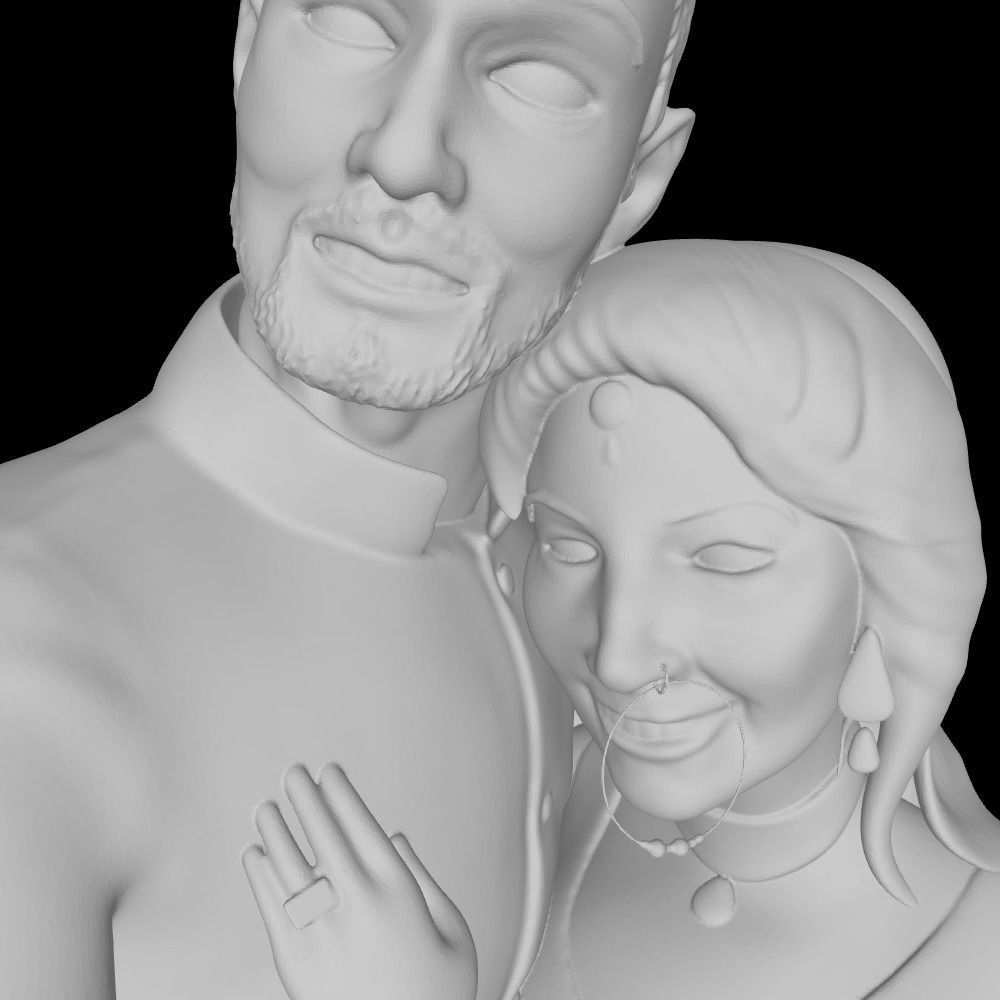 ROMANTIC WEDDING COUPLE - BRIDE AND GROOM 3D model 3D printable | CGTrader