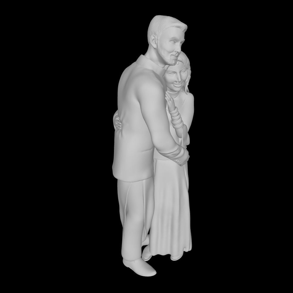ROMANTIC WEDDING COUPLE - BRIDE AND GROOM 3D model 3D printable | CGTrader