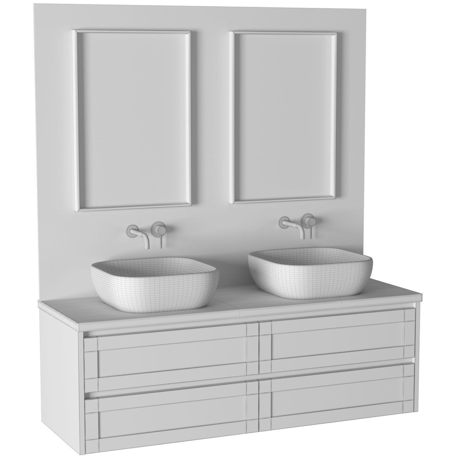 Bathroom Cabinets with washbasins Bathroom furniture Vanity 3D model ...