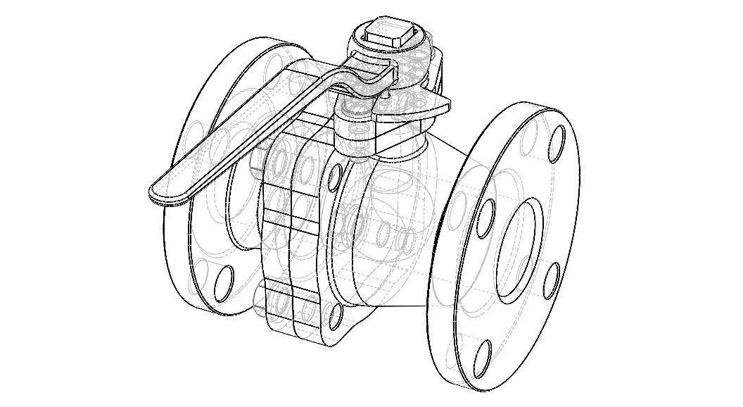 Flanged Ball Valve Assembly free 3D model rigged | CGTrader