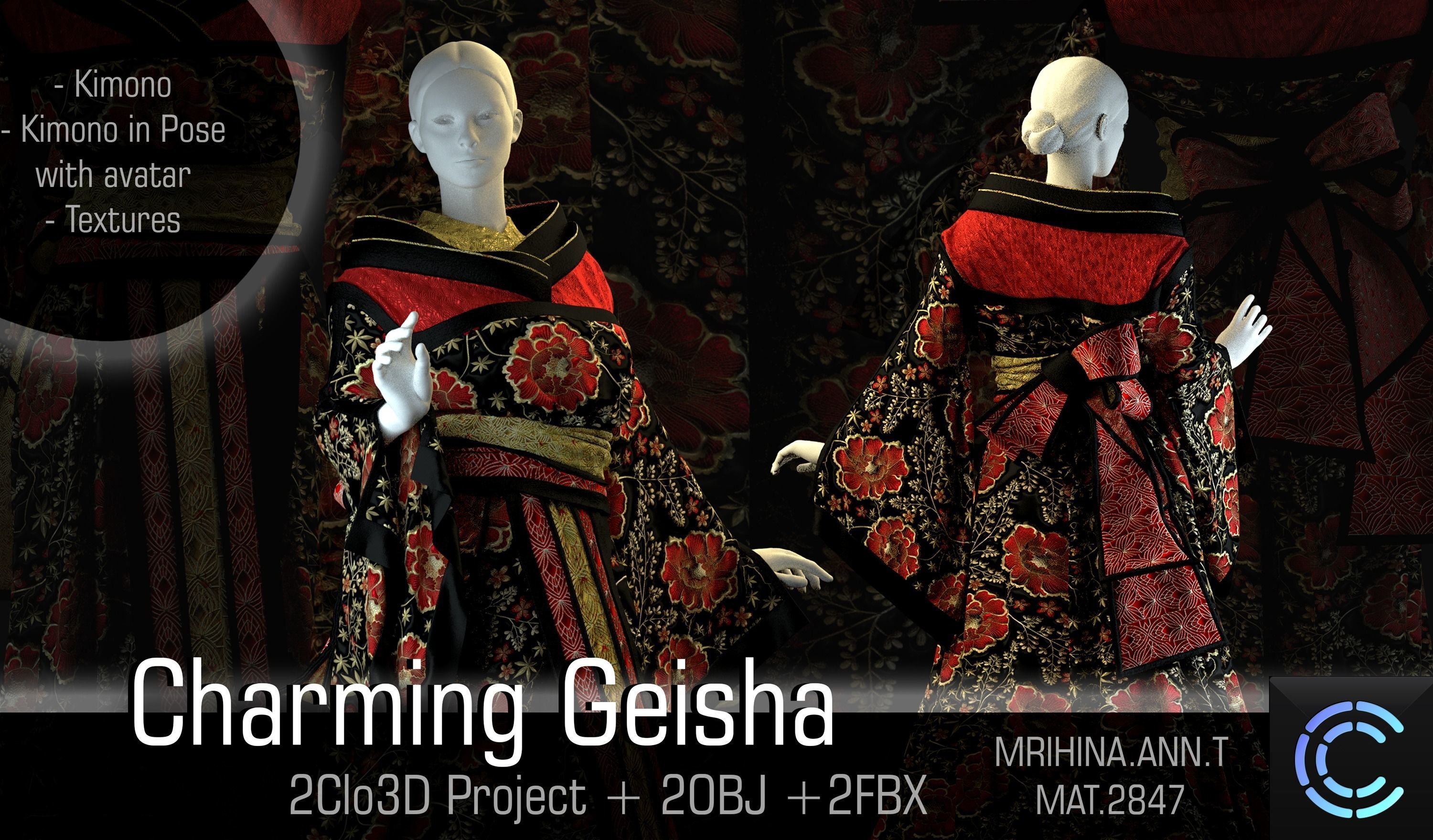 Charming Geisha 3D model | CGTrader