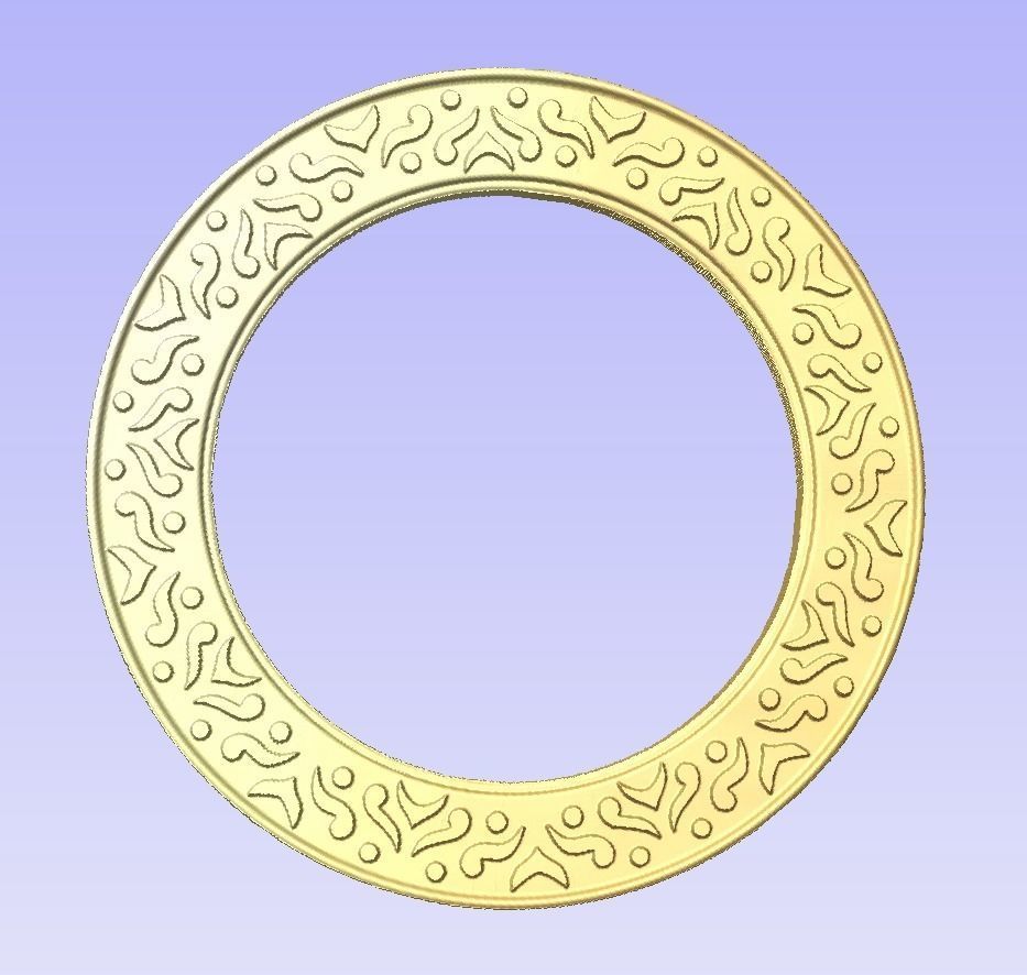 Round frame with spring birds ornament for pictures photo cnc 3D model ...