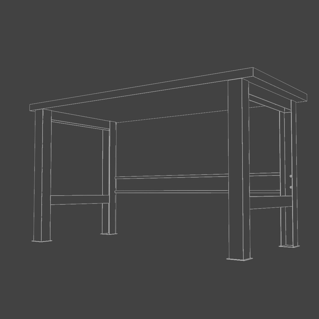 Metal work bench 3D model | CGTrader