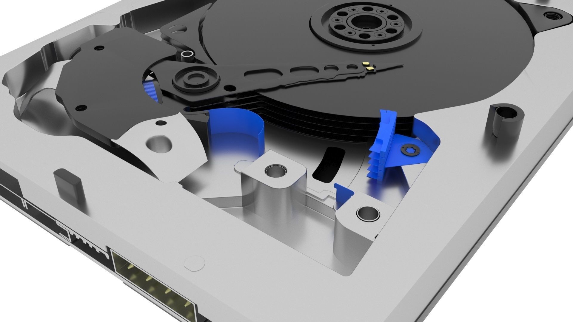 Opened Hard Disk Drive 3D model | CGTrader