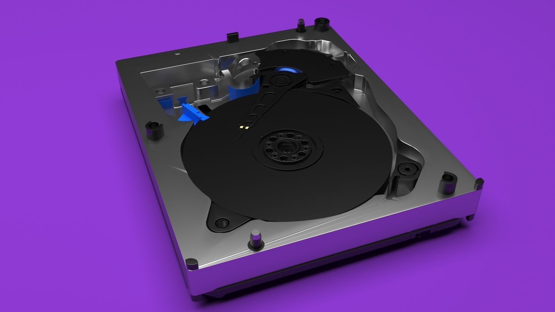 Opened Hard Disk Drive 3D model | CGTrader