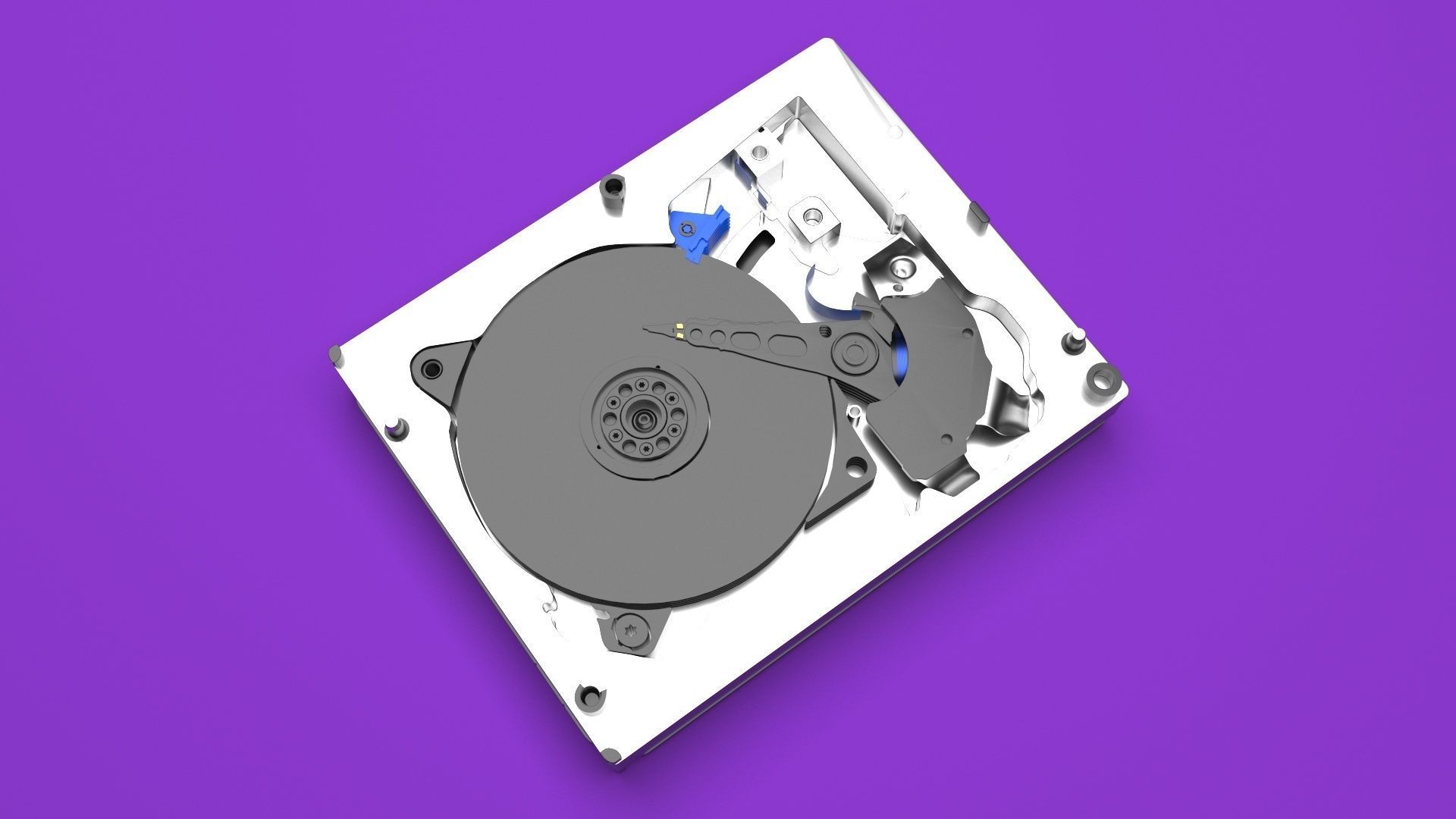 Opened Hard Disk Drive 3D model | CGTrader
