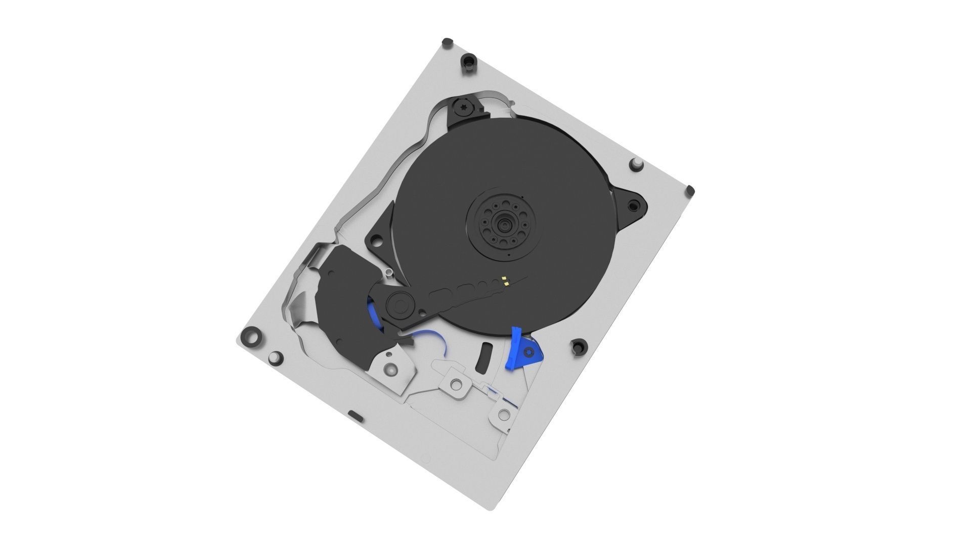 Opened Hard Disk Drive 3D model | CGTrader