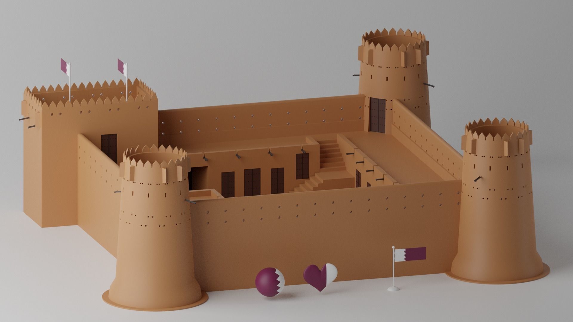 Zubara Fort Qatar 3D model | CGTrader