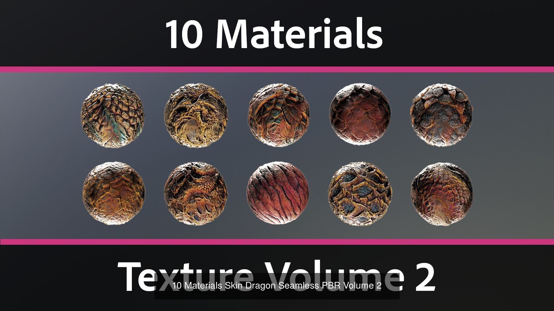 3D Model Collection 50 Materials Skin Dragon Seamless PBR Mega-Bundle 1 ...