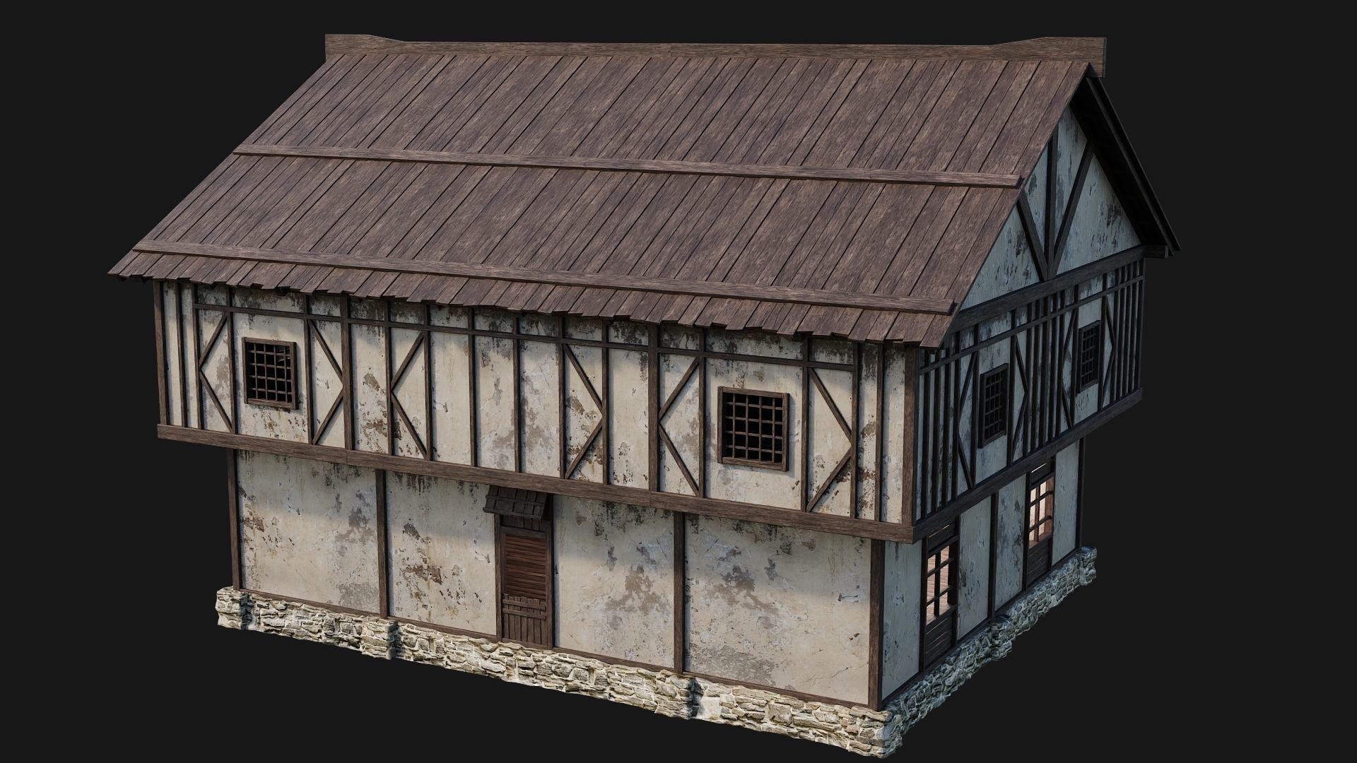 3D model 201-202-203-204 Old Medieval Houses Pack 4K Textures VR / AR ...
