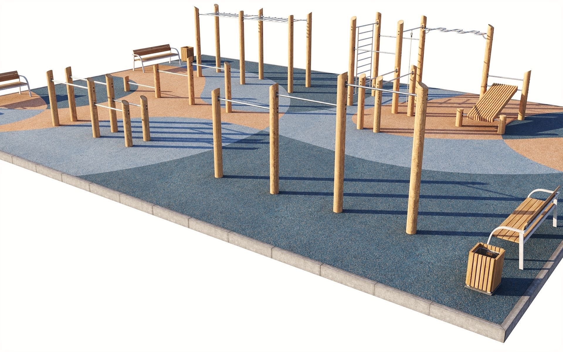 Workout sport playground 3D model | CGTrader