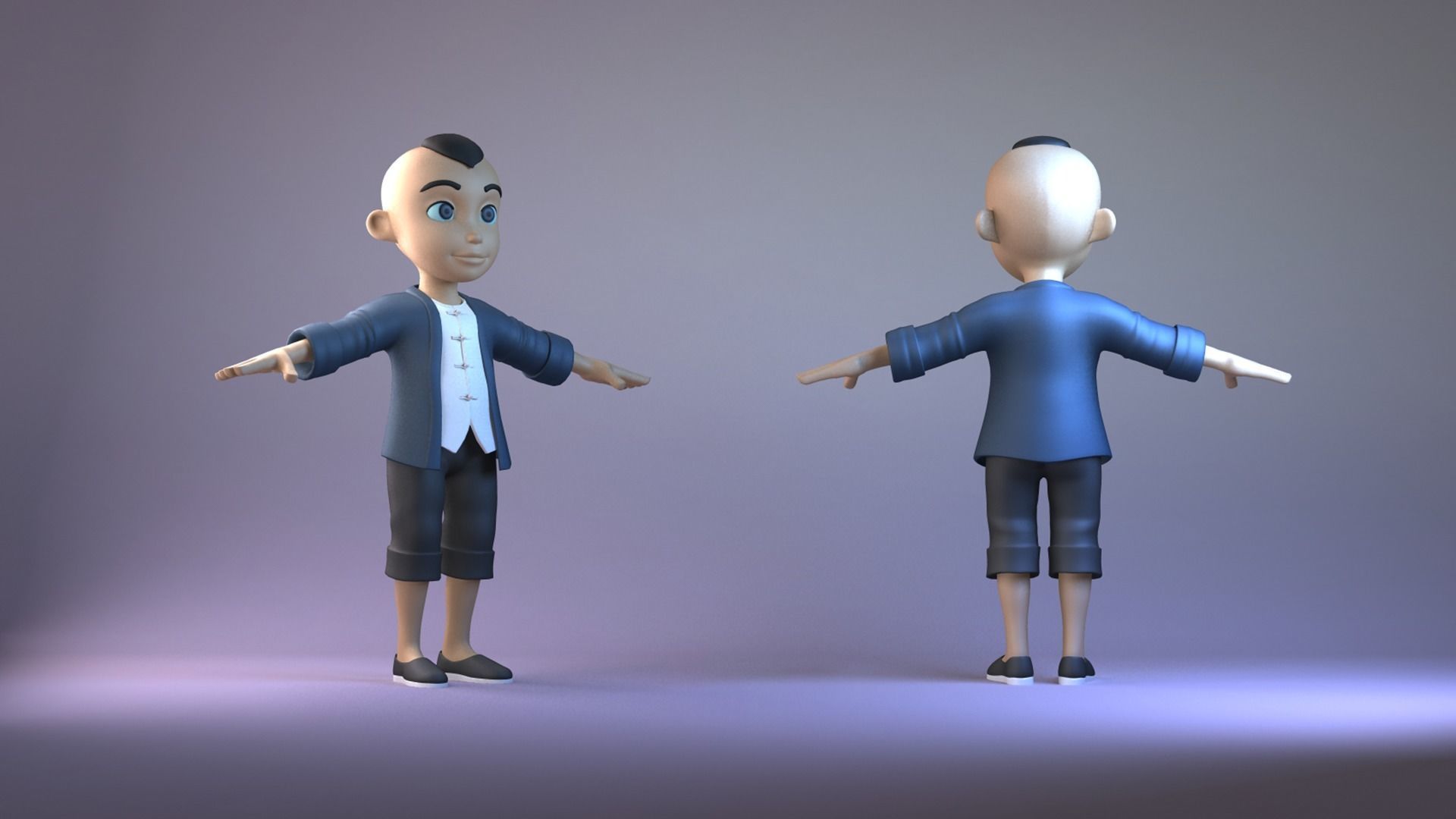 Animated characters Little Boys students passersby boy 3D model | CGTrader