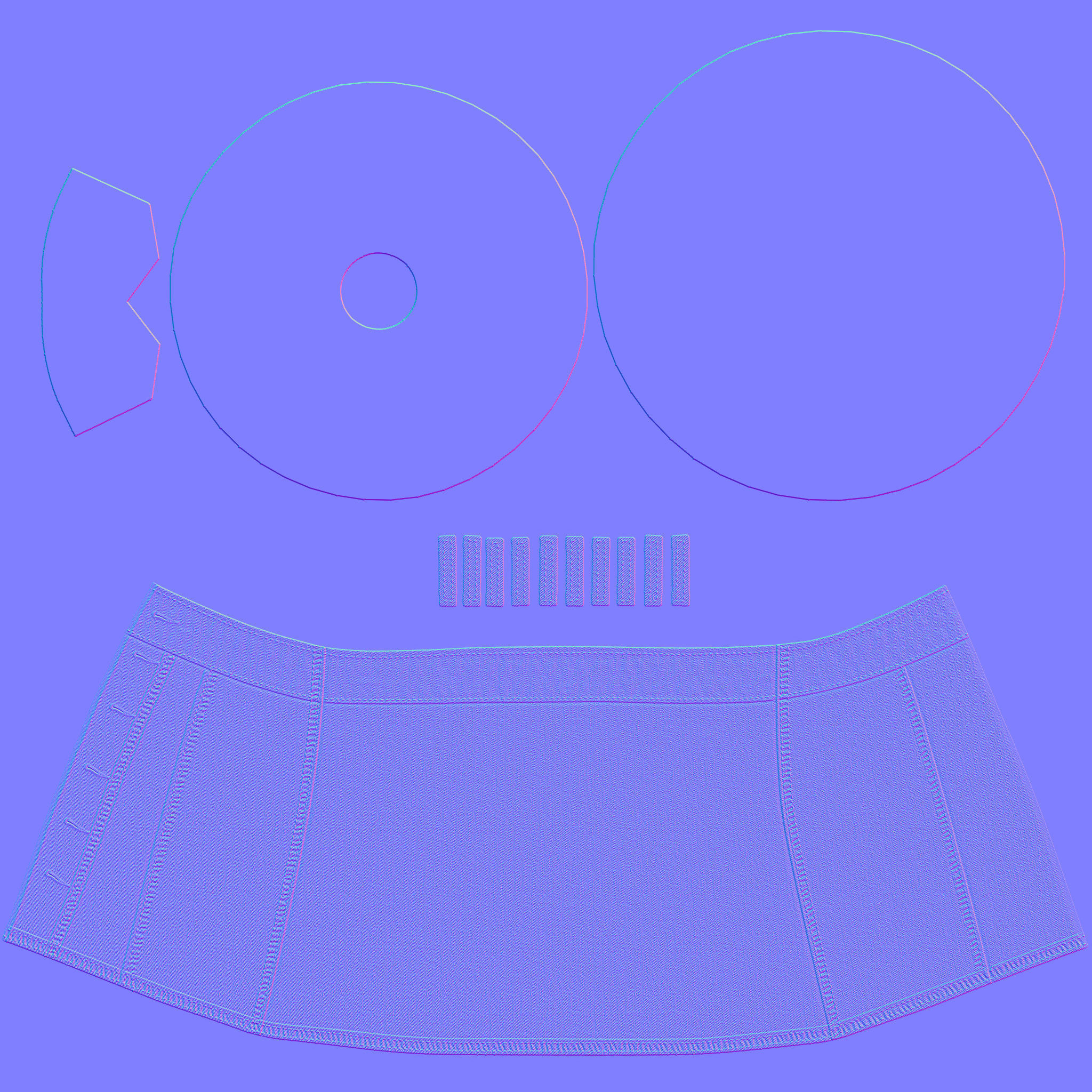 3d Model Cute Button Down Denim Skirt Vr Ar Low Poly Cgtrader