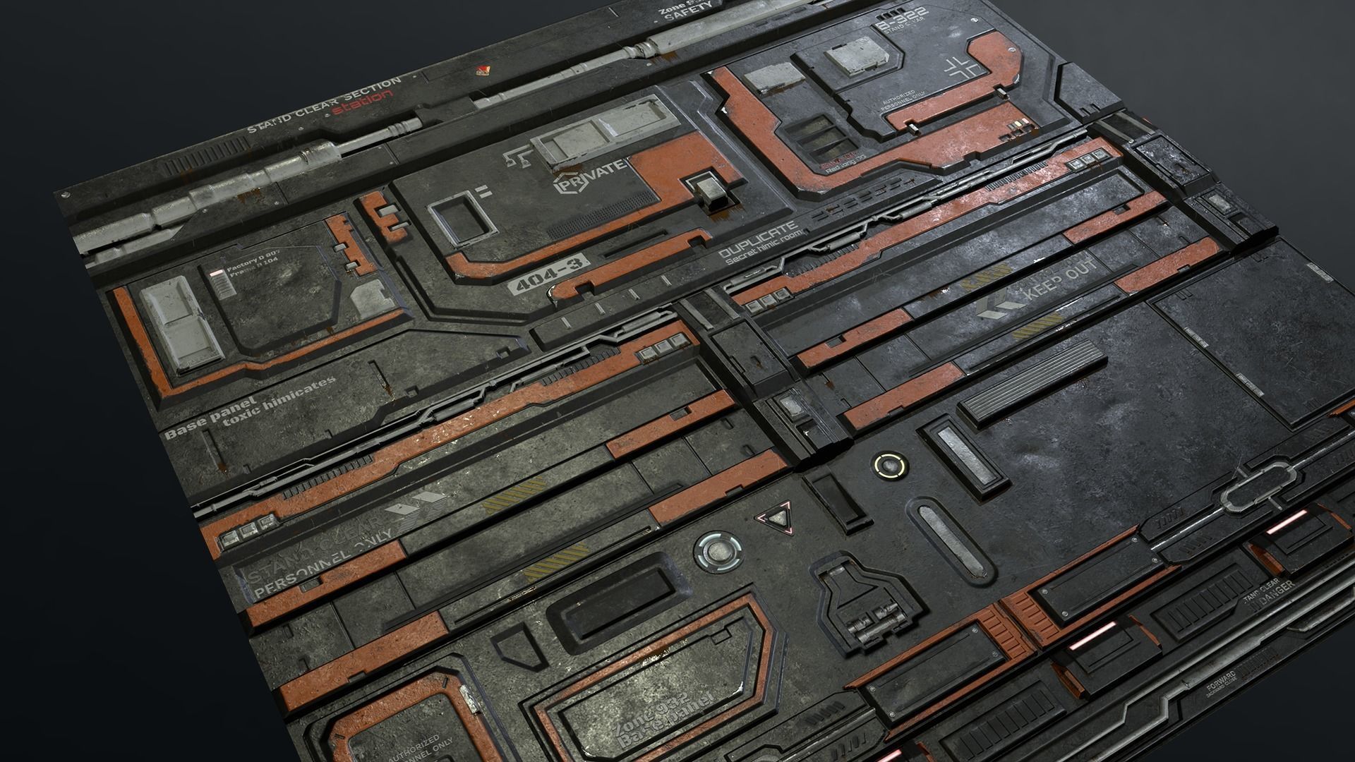 Texture Trim Sheet Sci-Fi Environment VR / AR / low-poly | CGTrader