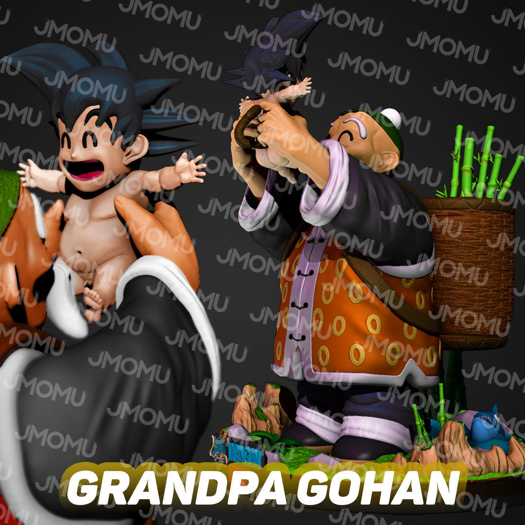 Grandpa Gohan and baby Goku 3D model 3D printable | CGTrader