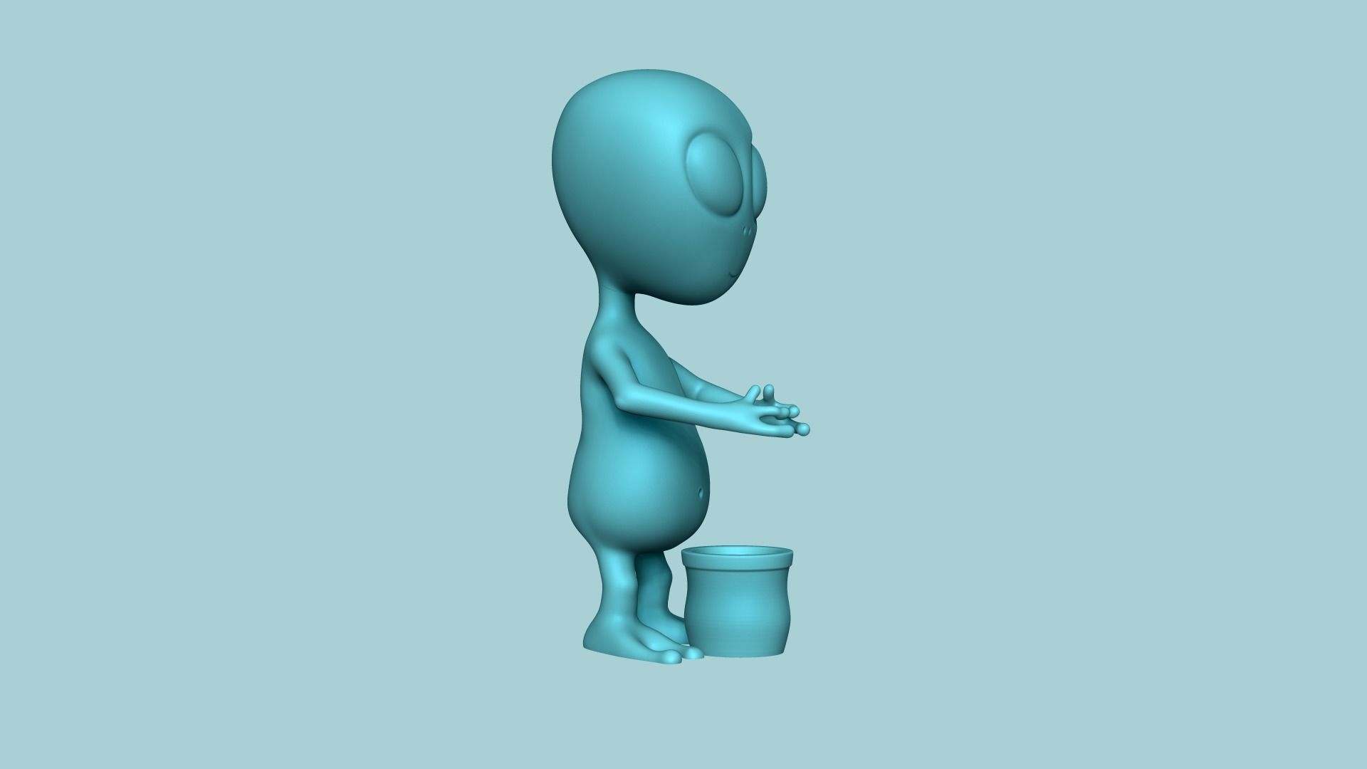 Cute Alien Vase Pot - Miniature - STL Printable 3D model 3D printable ...