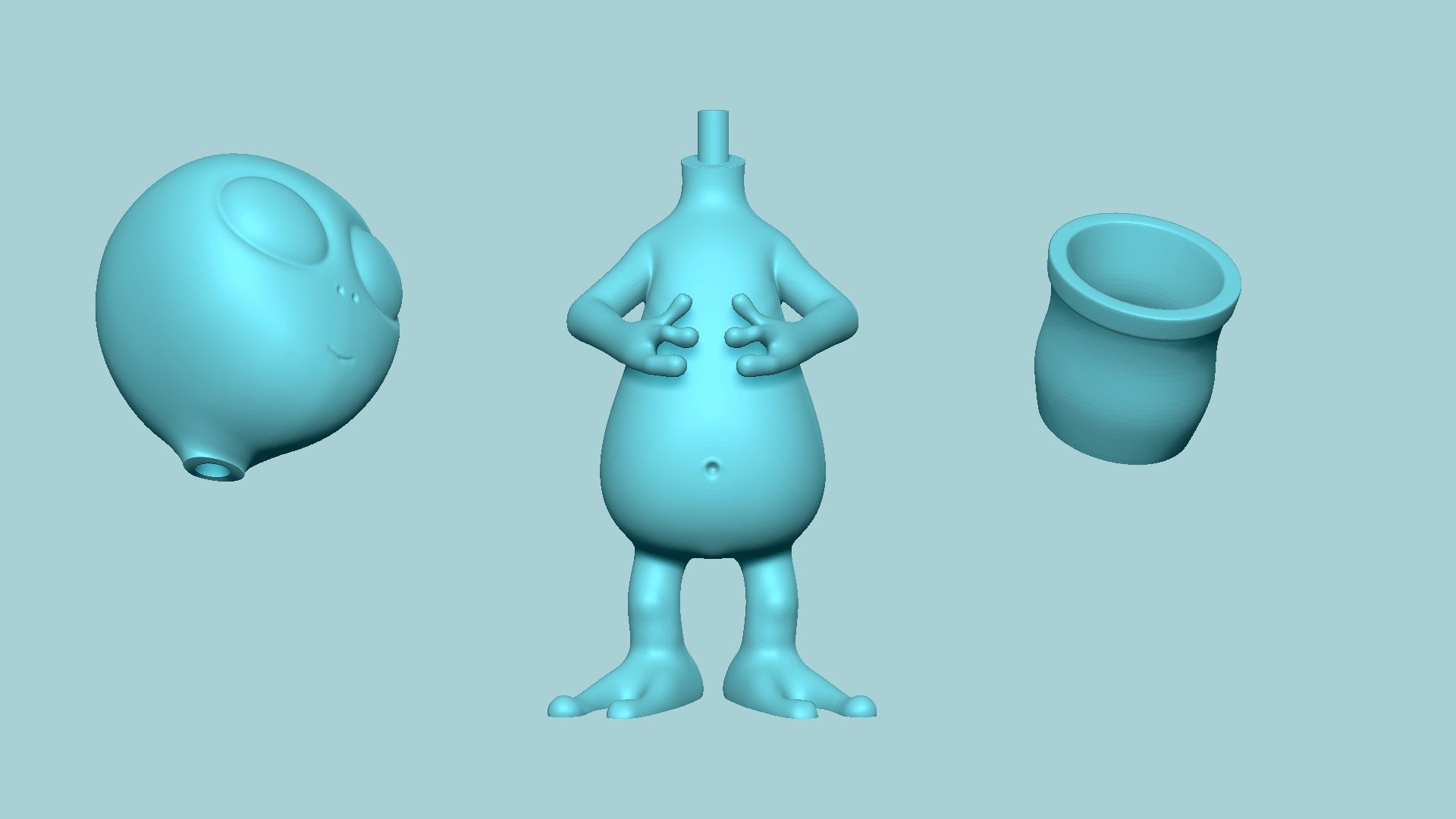 Cute Alien Vase Pot - Miniature - STL Printable 3D model 3D printable ...