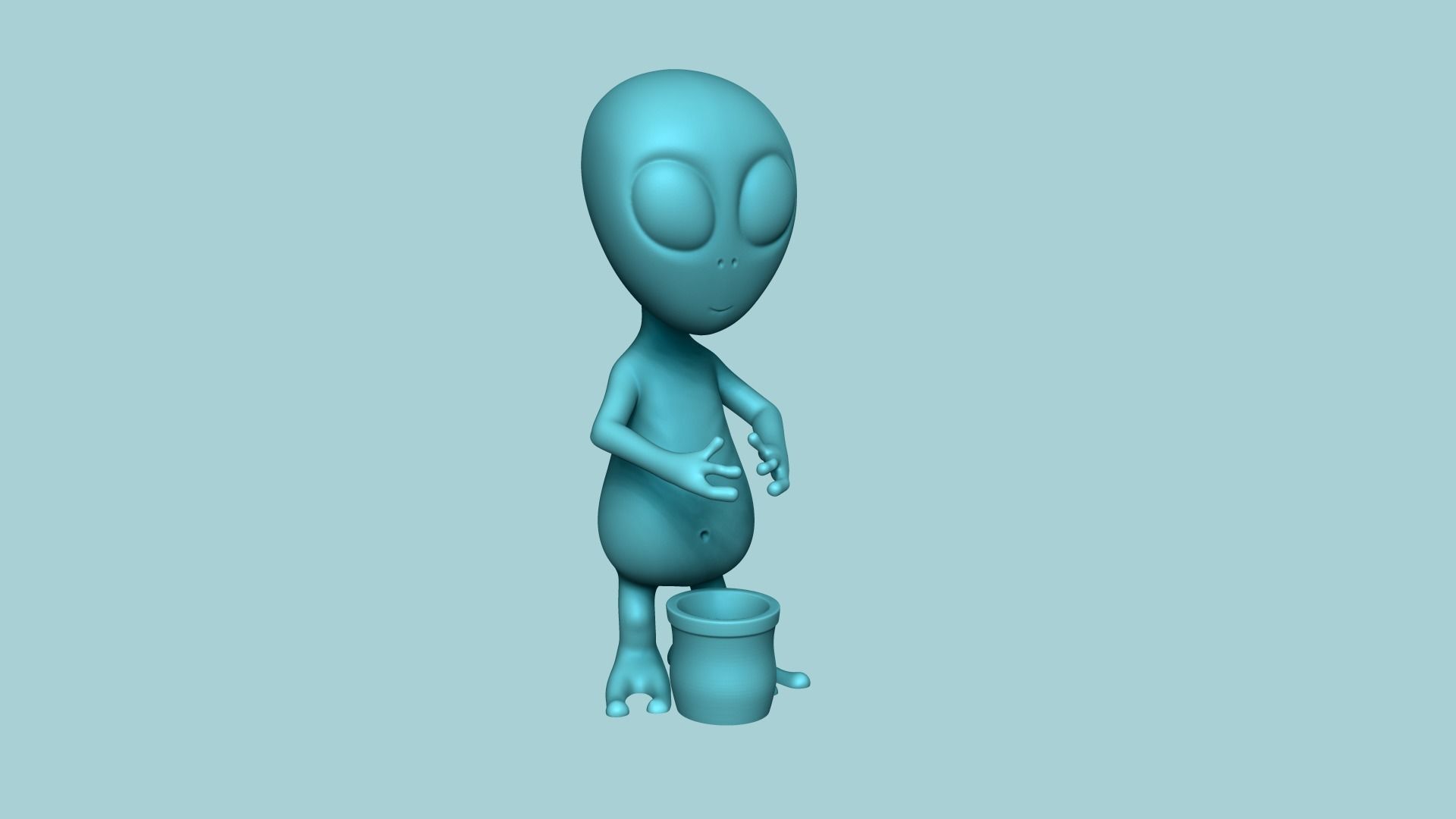 Cute Alien Vase Pot - Miniature - STL Printable 3D model 3D printable ...