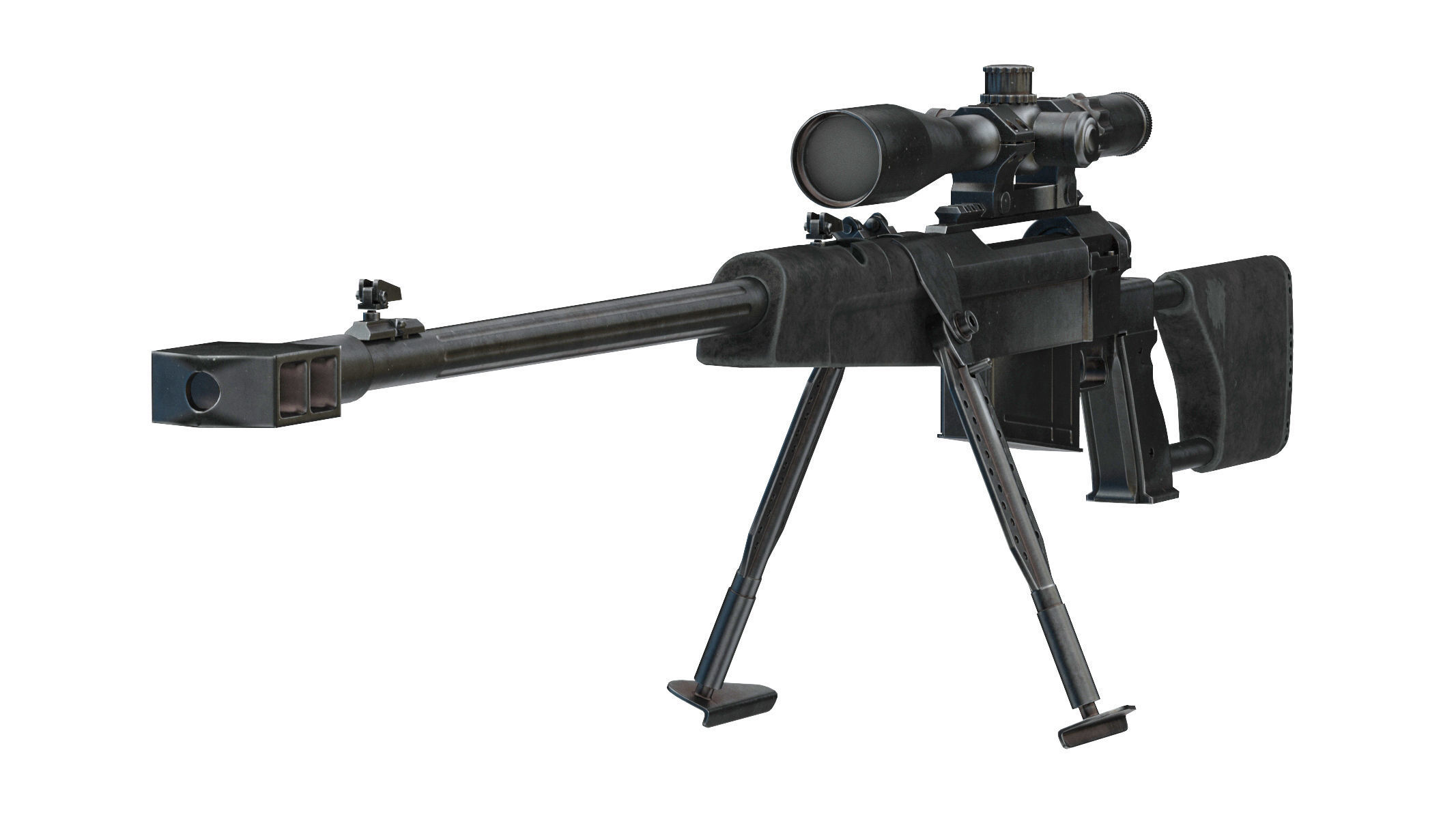 3D model Zastava M93 Black Arrow Anti-materiel Rifle Low Poly VR / AR ...