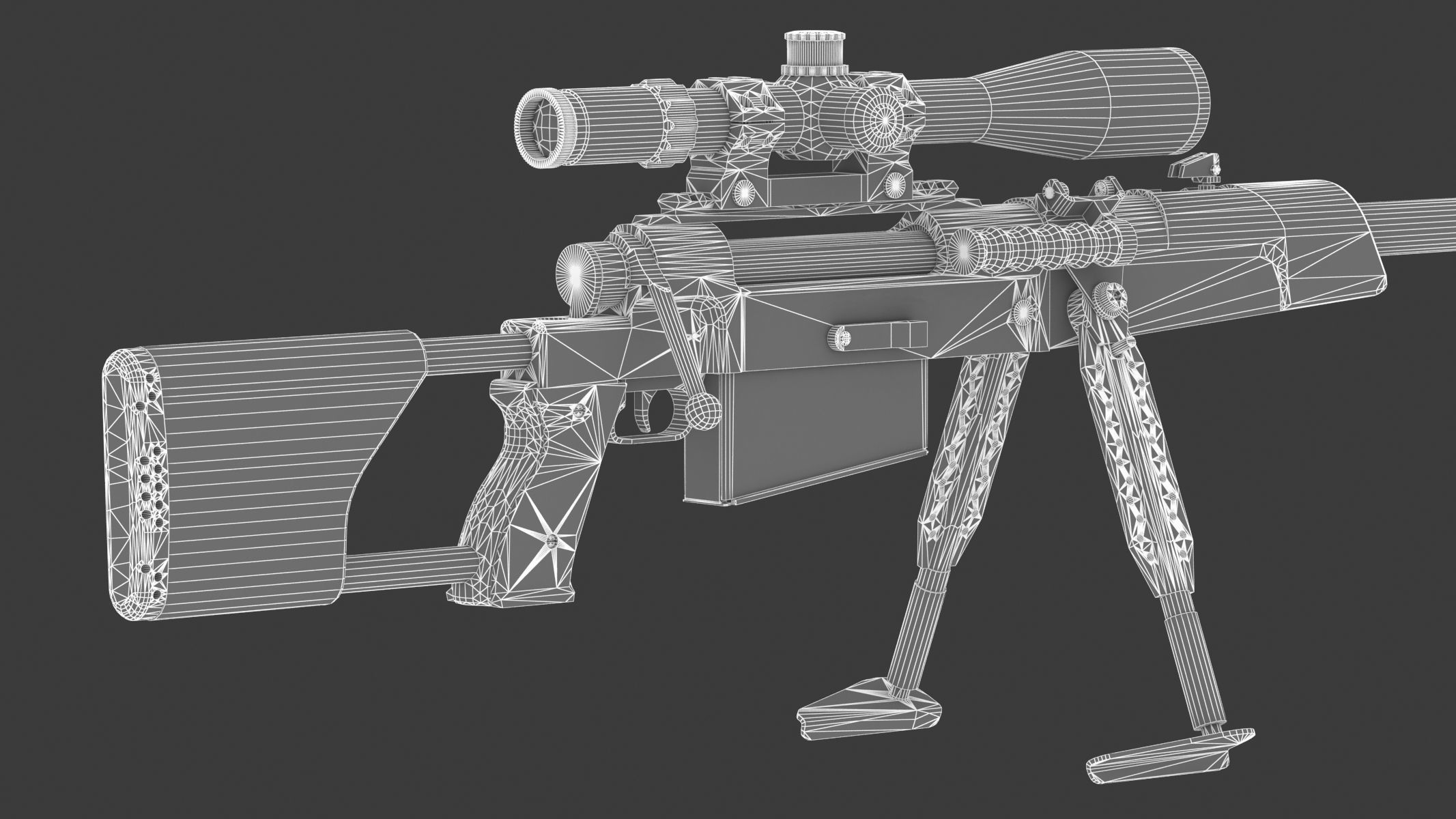 3D model Zastava M93 Black Arrow Anti-materiel Rifle Low Poly VR / AR ...