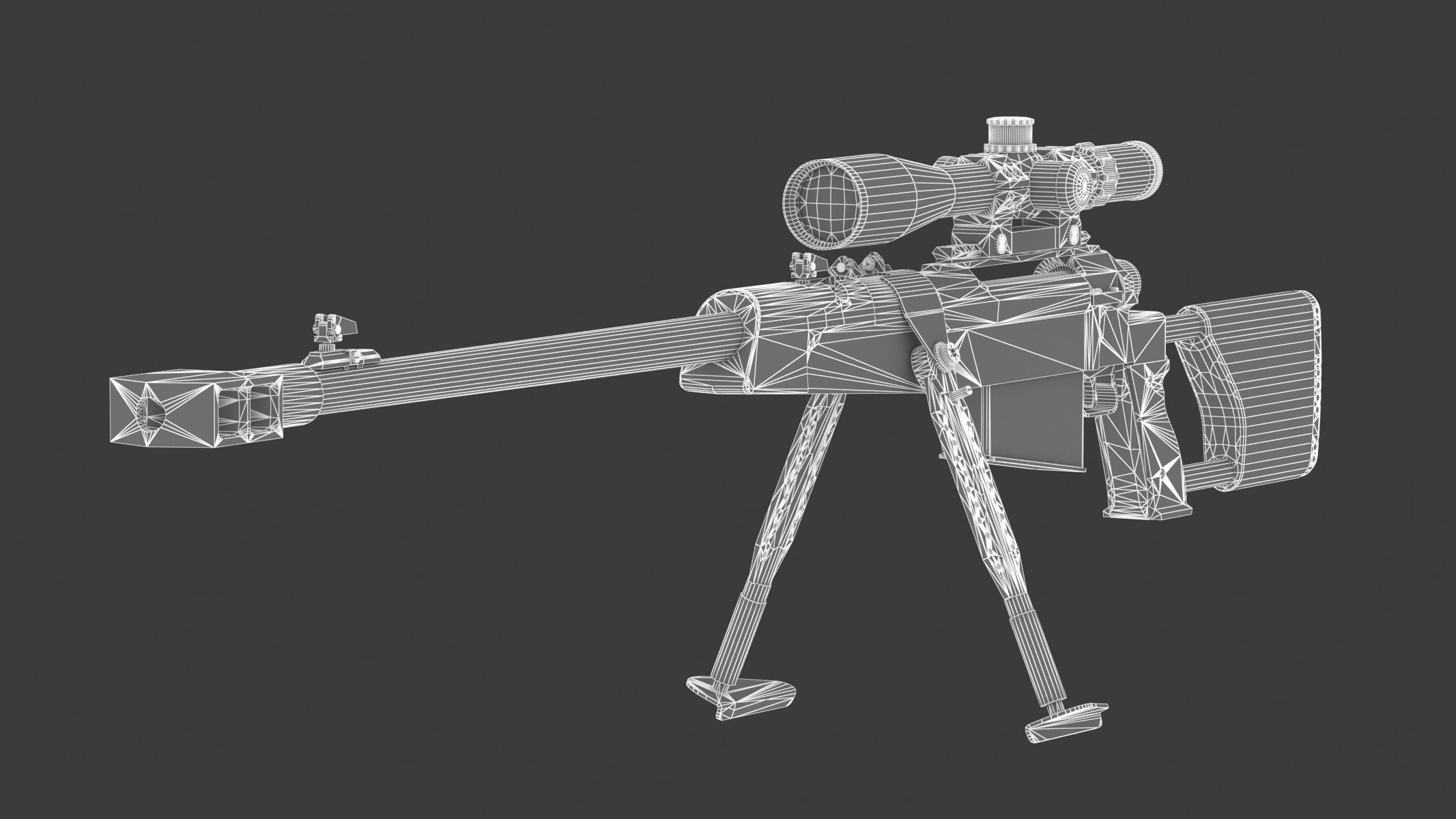 3D model Zastava M93 Black Arrow Anti-materiel Rifle Low Poly VR / AR ...