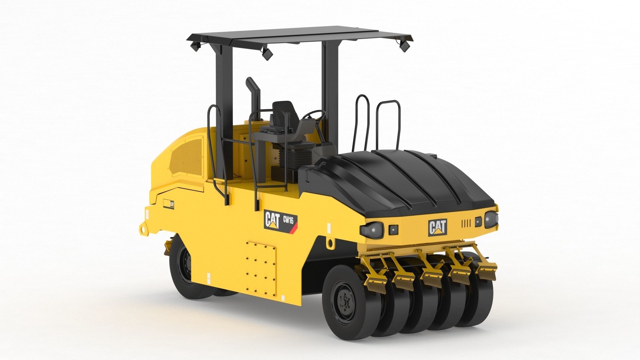 CAT Pneumatic Rollers CW16 11-Wheel 3D model | CGTrader