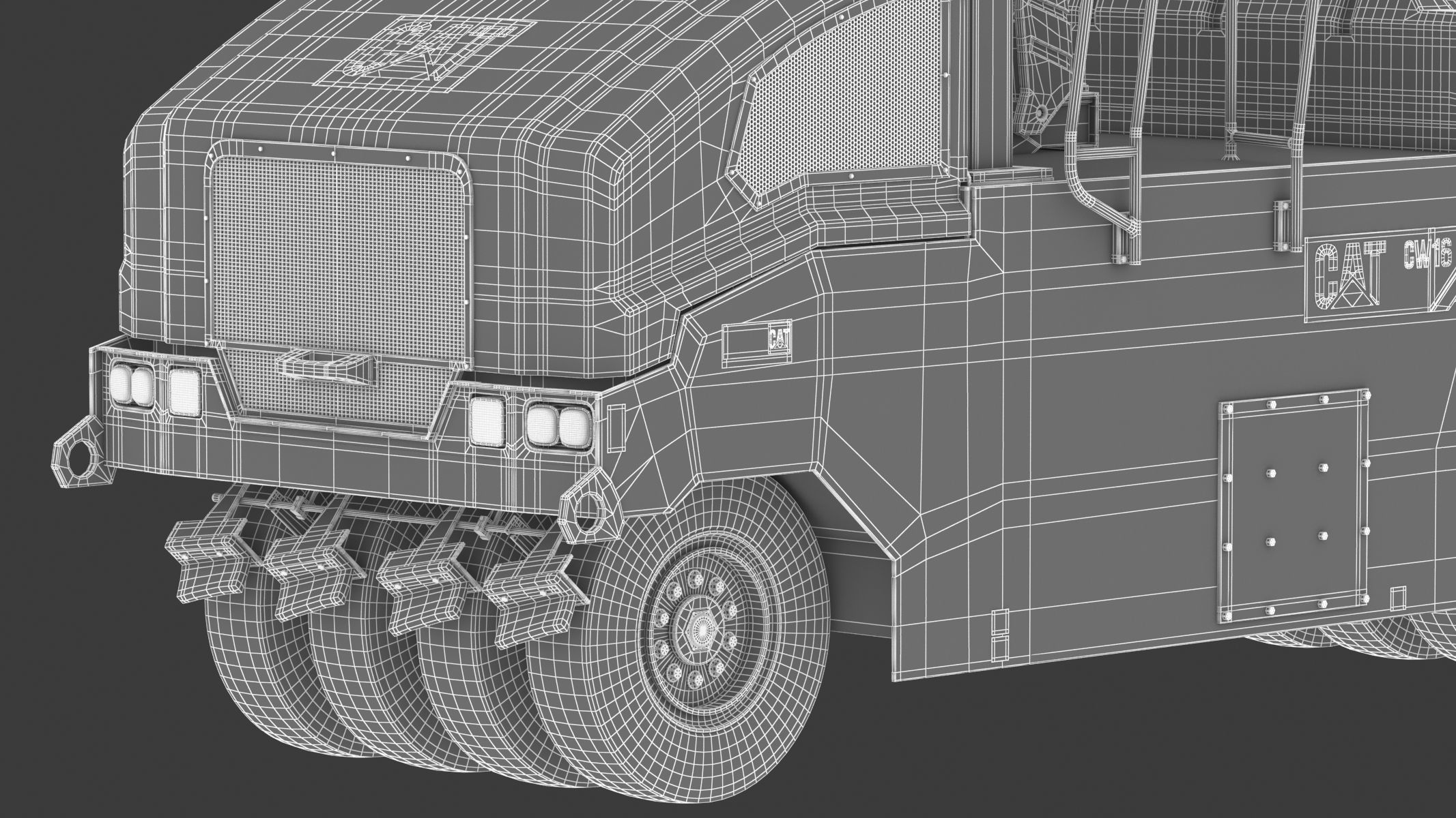 CAT Pneumatic Rollers CW16 11-Wheel 3D model | CGTrader
