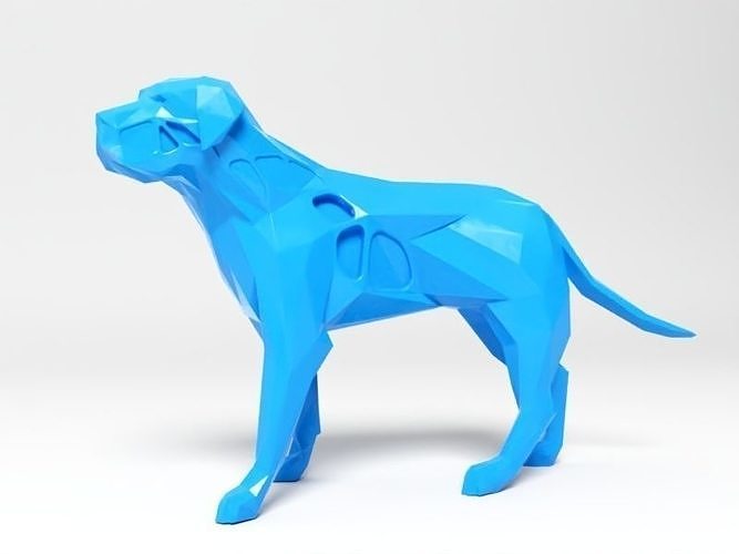 Polygon English Mastiff Dog 3D model 3D printable | CGTrader