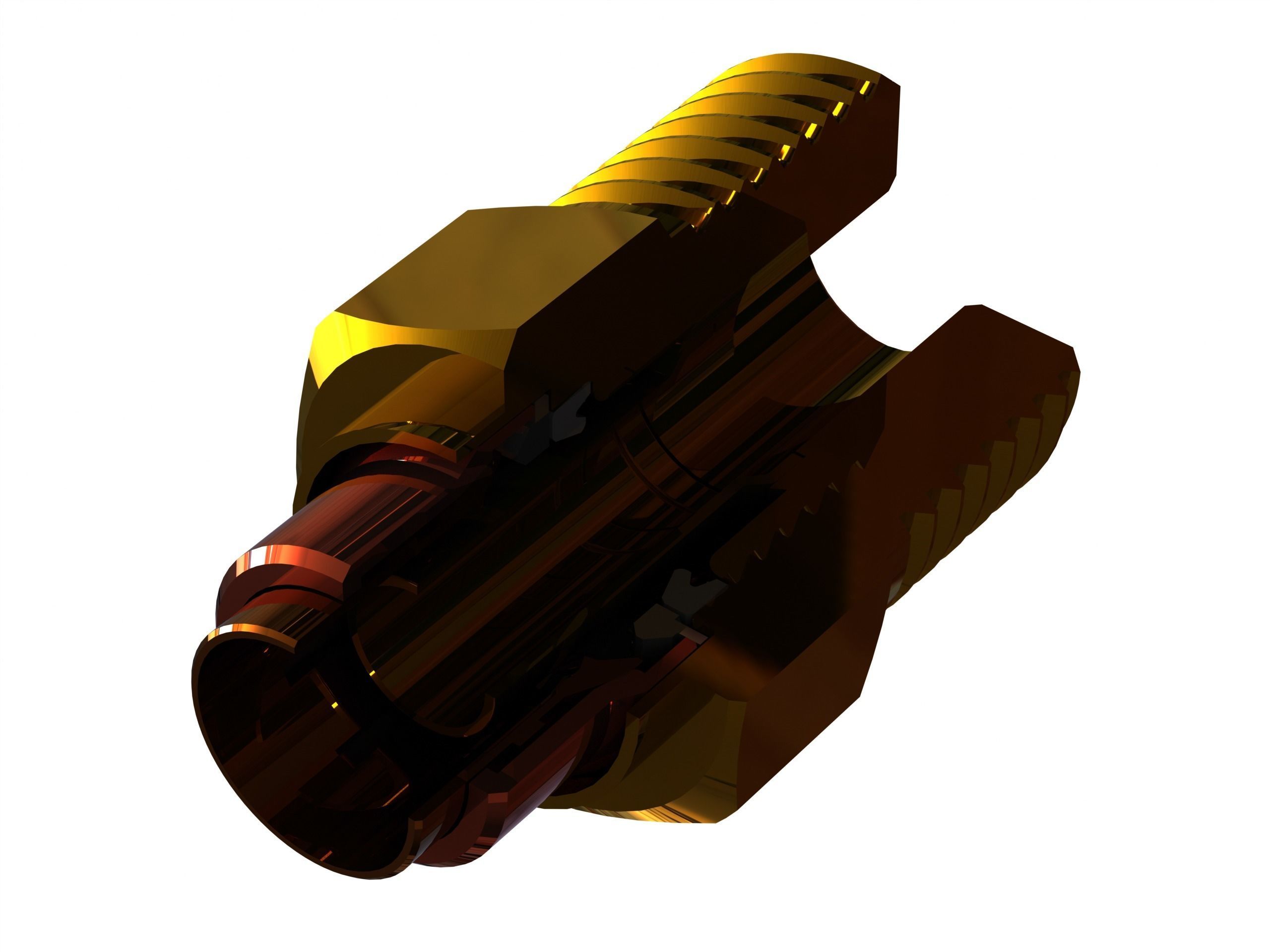 Brass Truck Fittings Set 3D model rigged | CGTrader