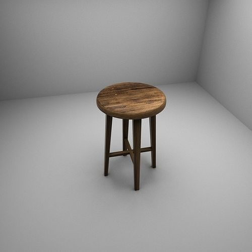 Wooden Stool - Low Poly 3d model free VR / AR / low-poly 3D model ...