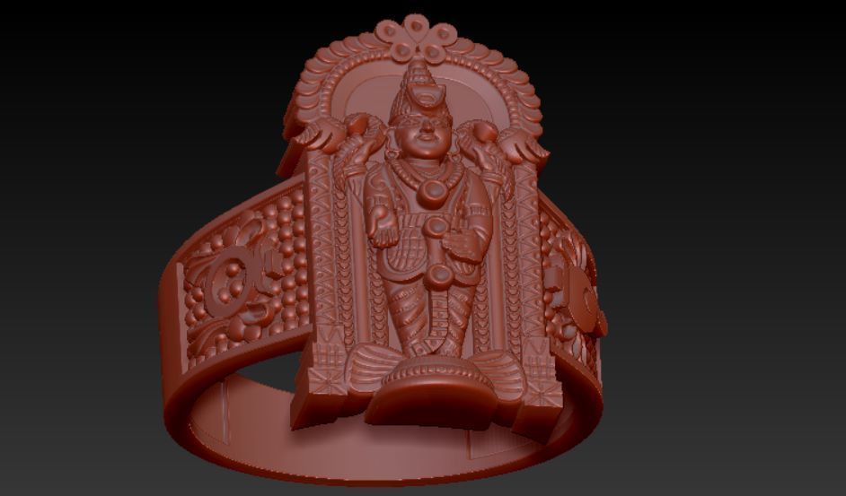 balaji ring gold 3D model 3D printable | CGTrader
