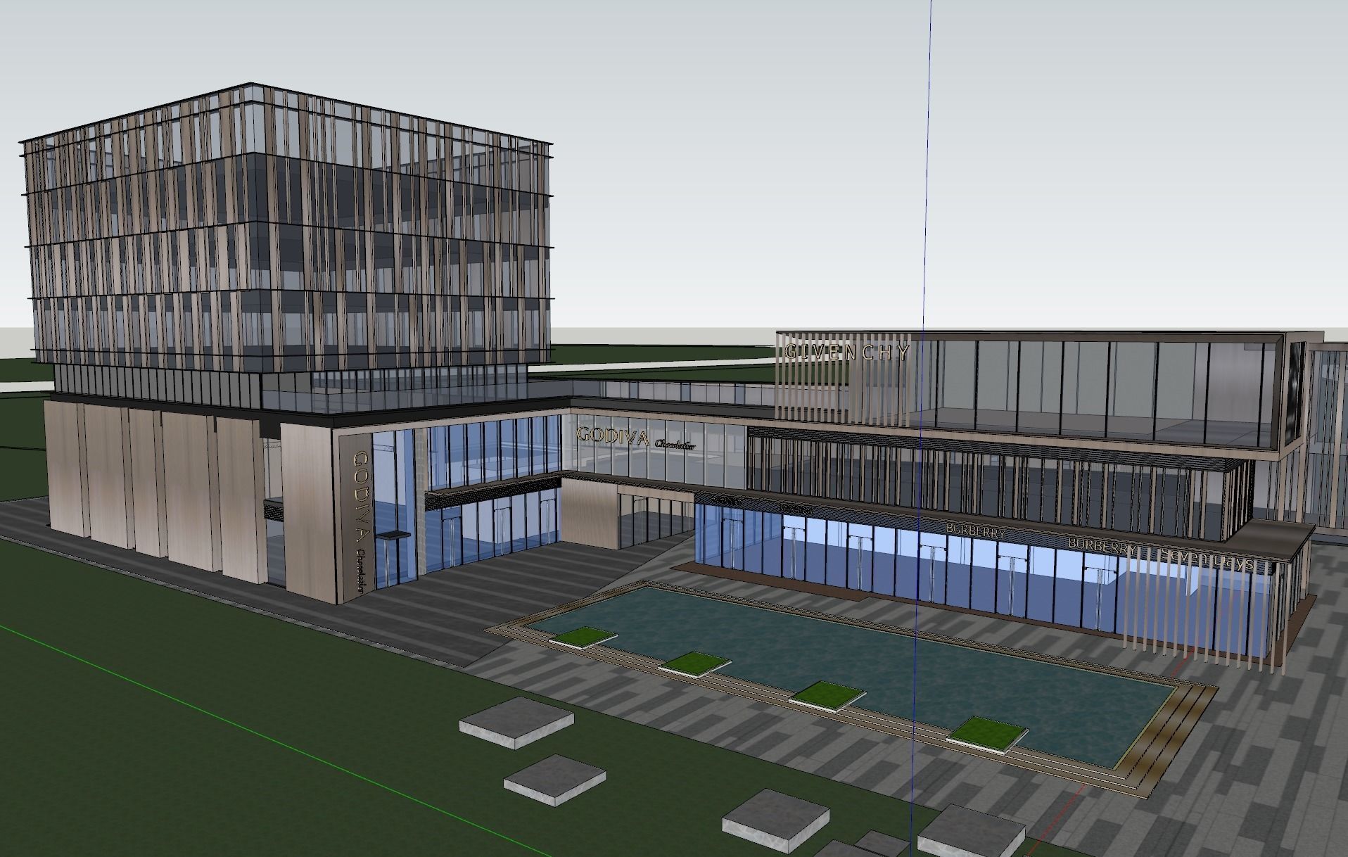 3D model Modern commercial street VR / AR / low-poly | CGTrader