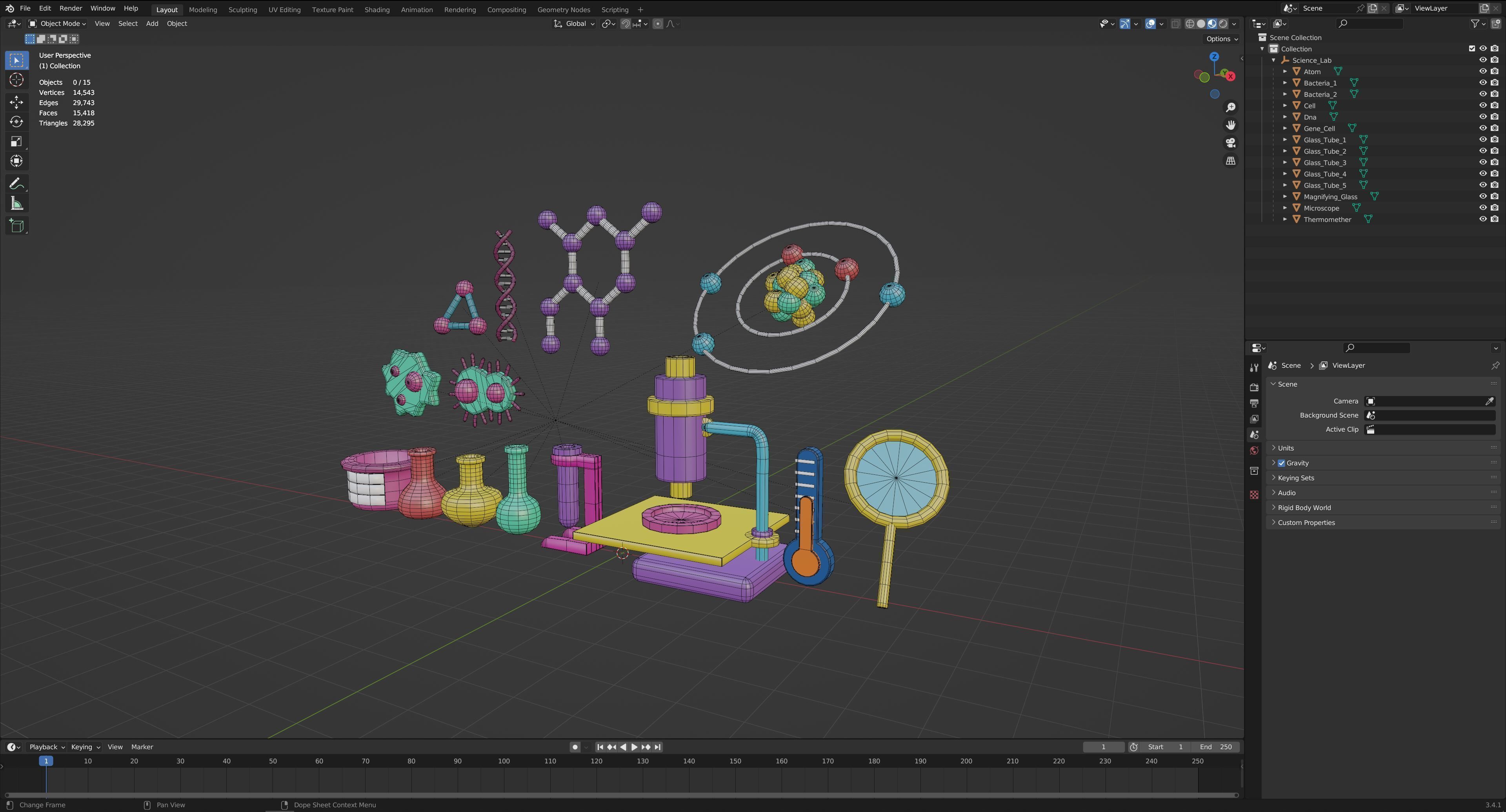3D model Science Laboratory Cartoon VR / AR / low-poly | CGTrader