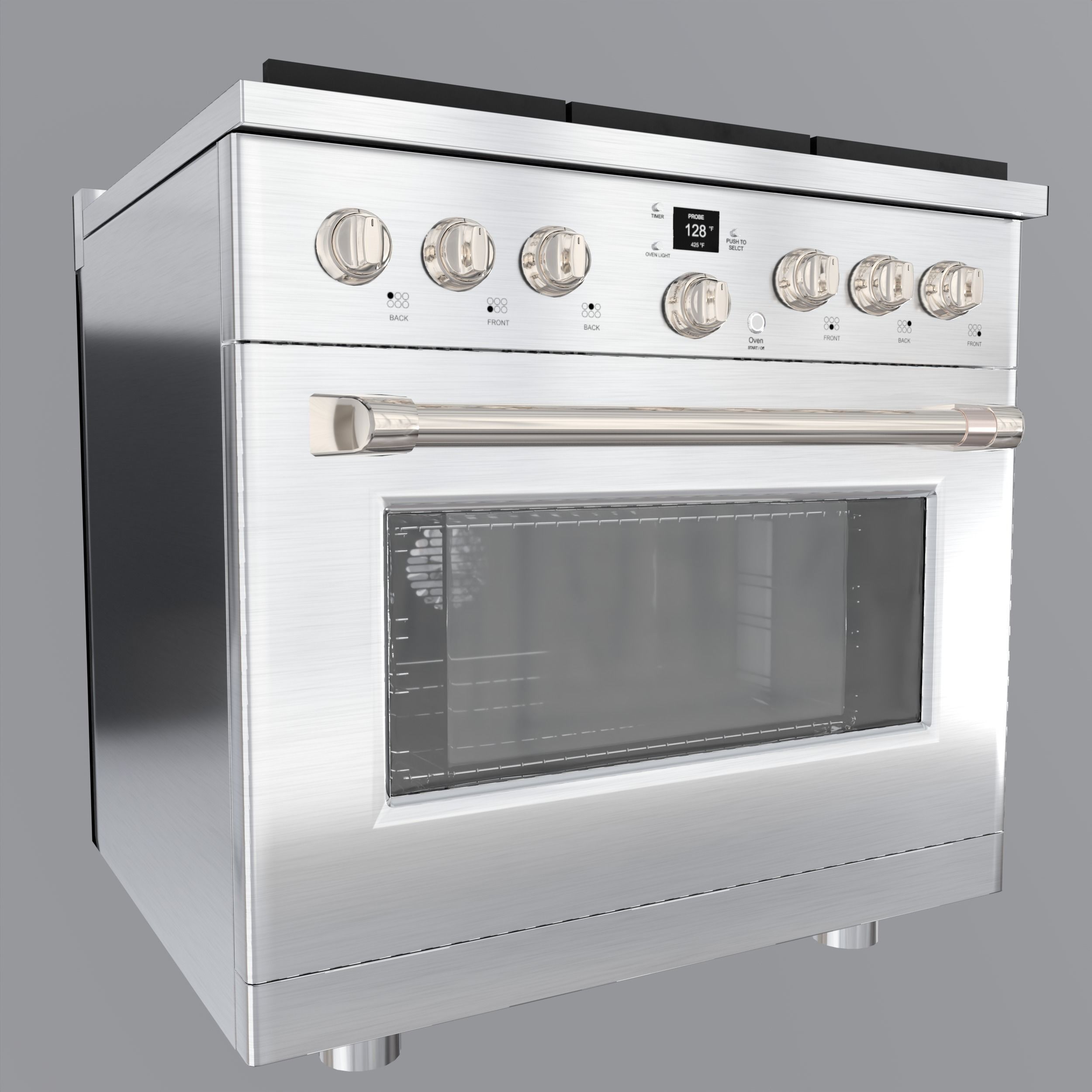 GE Cafe 36 inch Smart Commercial-Style Range with 6 Burners 3D model ...