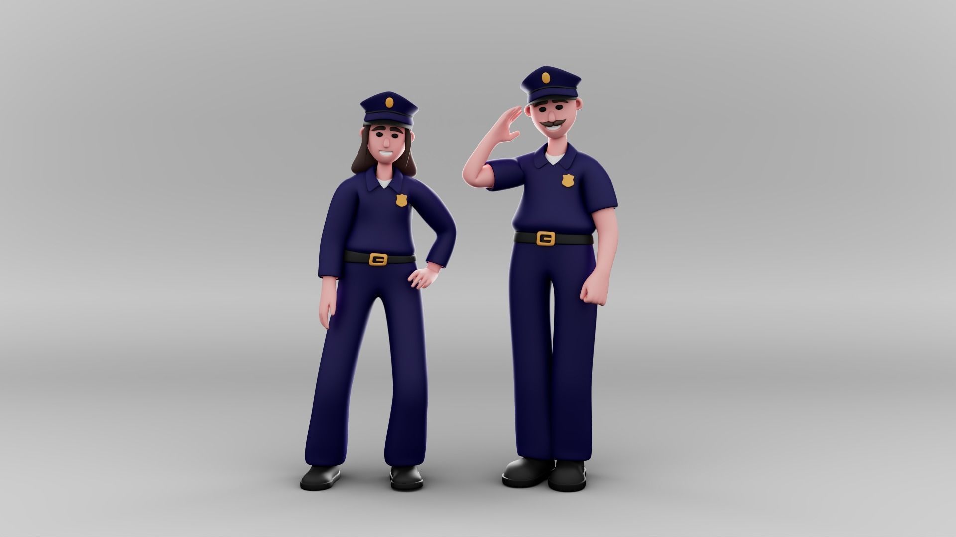 3D model Policemen - Rigged 3D Characters 12 Animations VR / AR / low ...