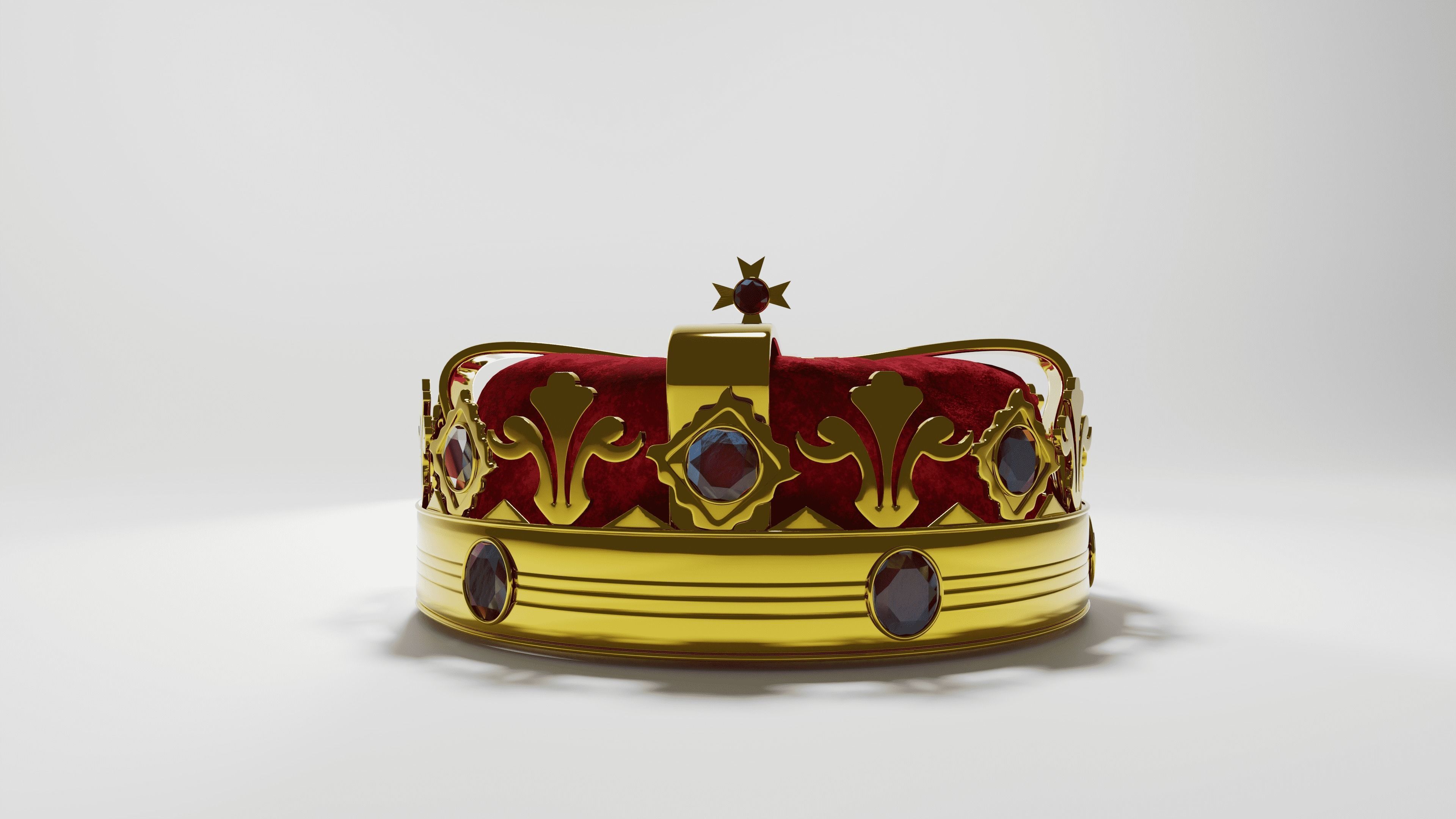 King crown with gems free 3D model | CGTrader