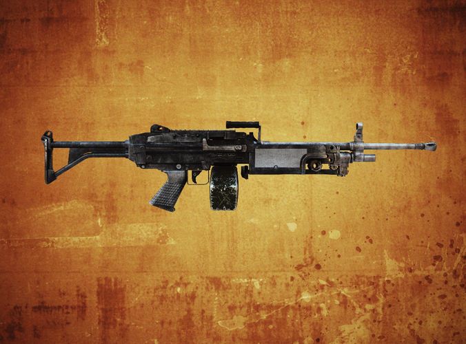 FN Minimi Machine gun 3D Model Game ready .max .obj .fbx .lwo .lw .lws ...