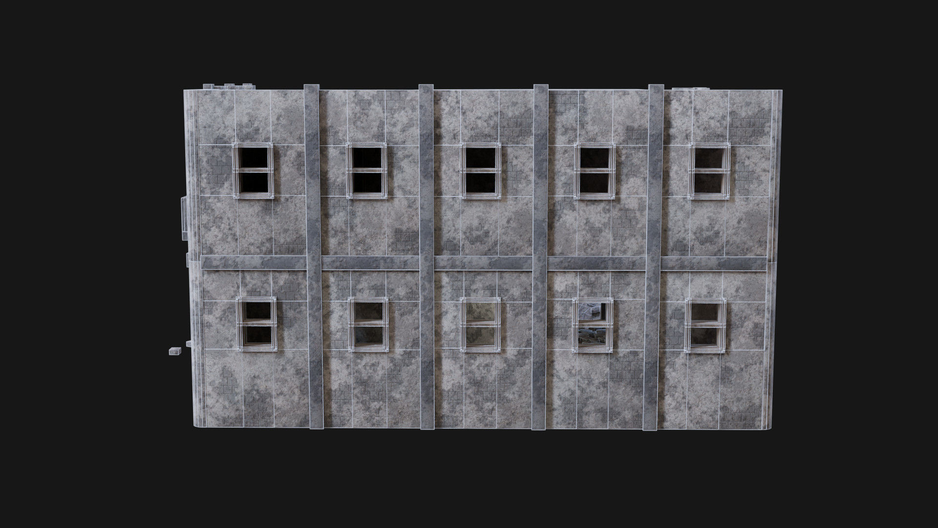 3D model BUILDING POSTAPO POST APO DESTROYED ARCHITECTURE OLD RUIN CITY ...