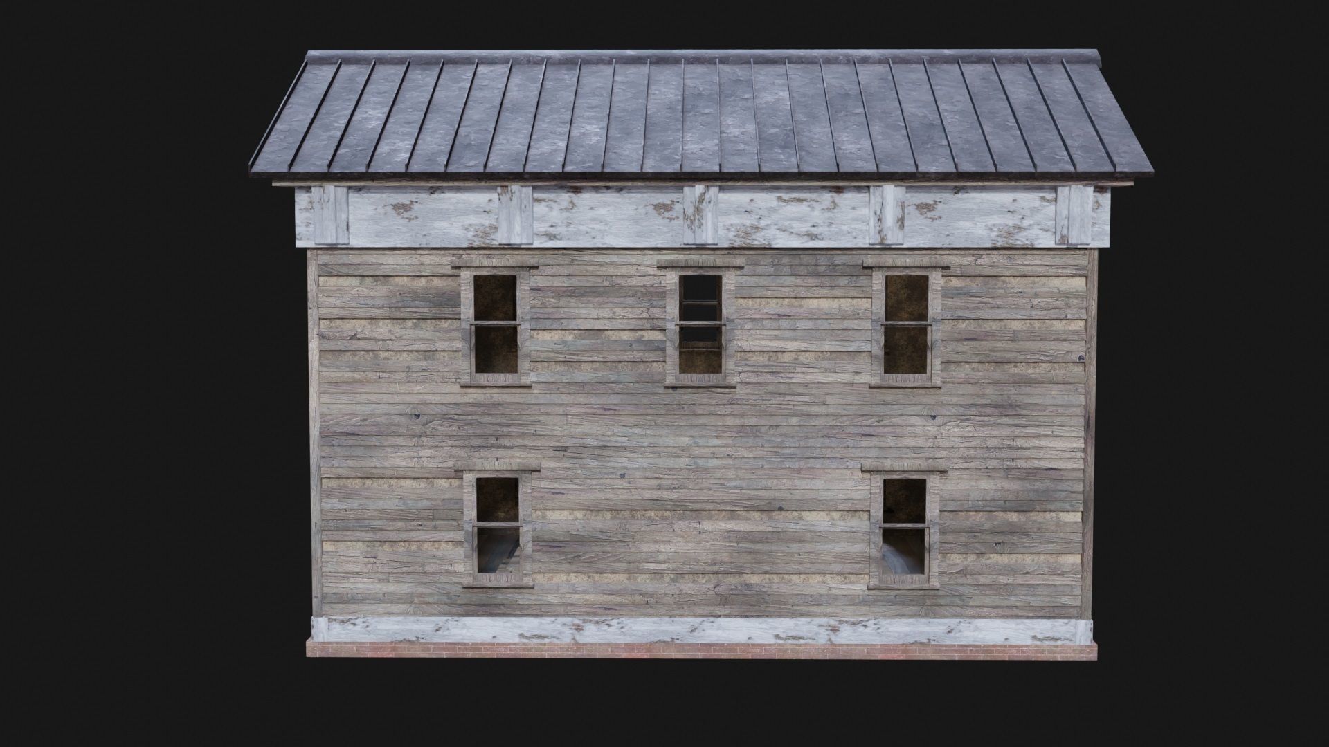 3D model HOUSE BUILDING POSTAPO POST APO DESTROYED WOODEN OLD RUIN CITY ...