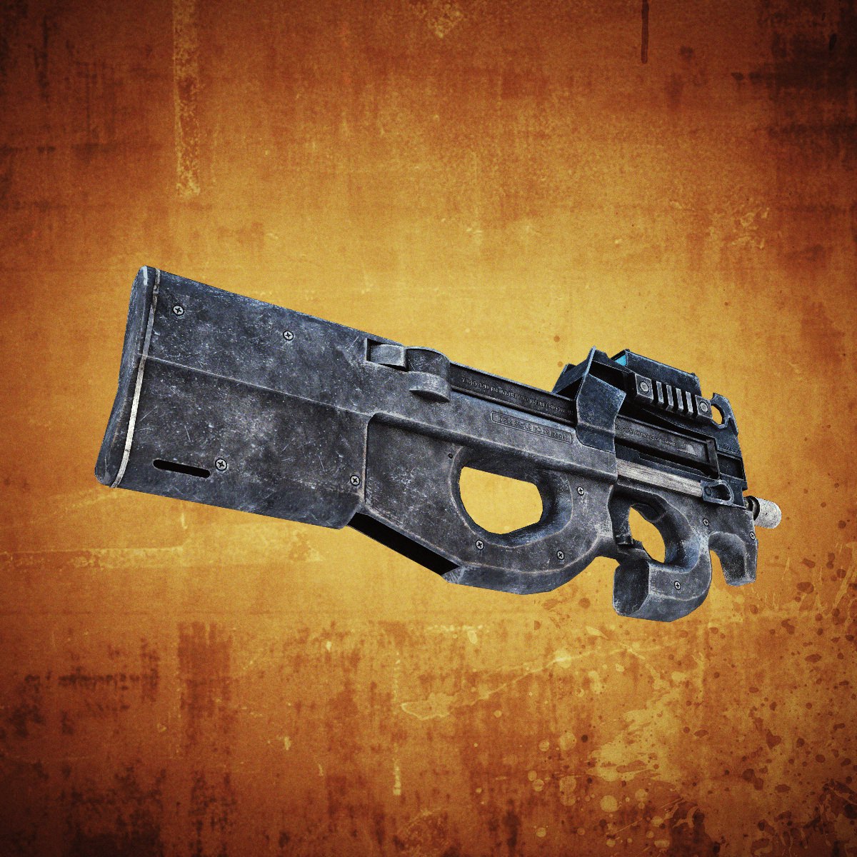 FN P90 SMG 3D Model Game ready .max .obj .fbx .lwo .lw .lws .ma .mb ...