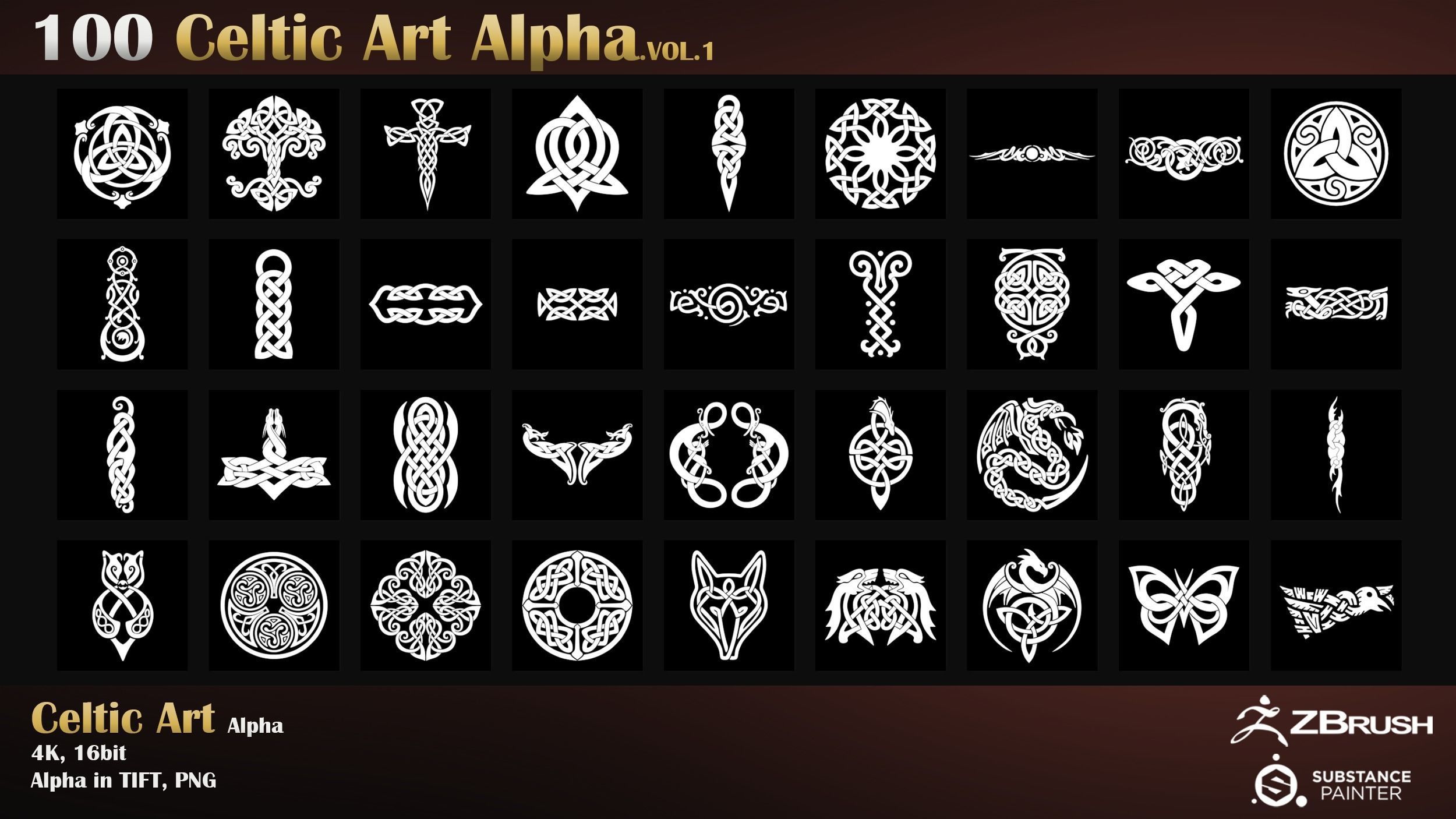 Celtic Art Alpha Texture | CGTrader