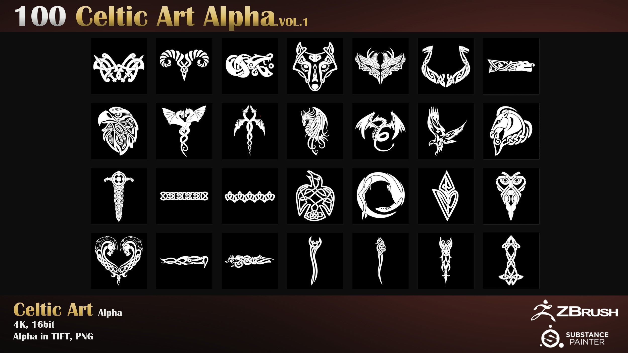 Celtic Art Alpha Texture | CGTrader