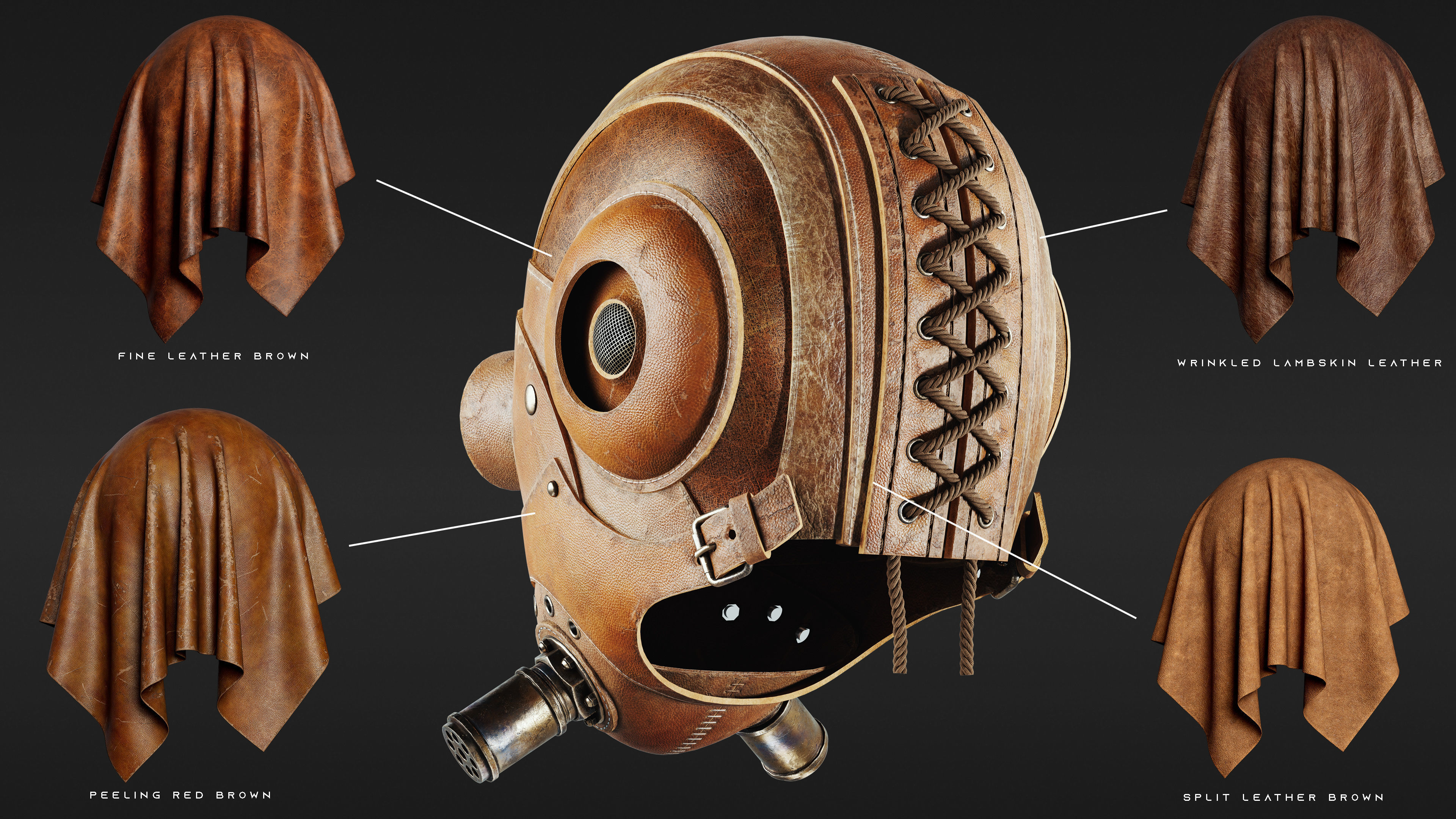 Realistic Leather Smart materials for substance painter Vol 03 3D model ...