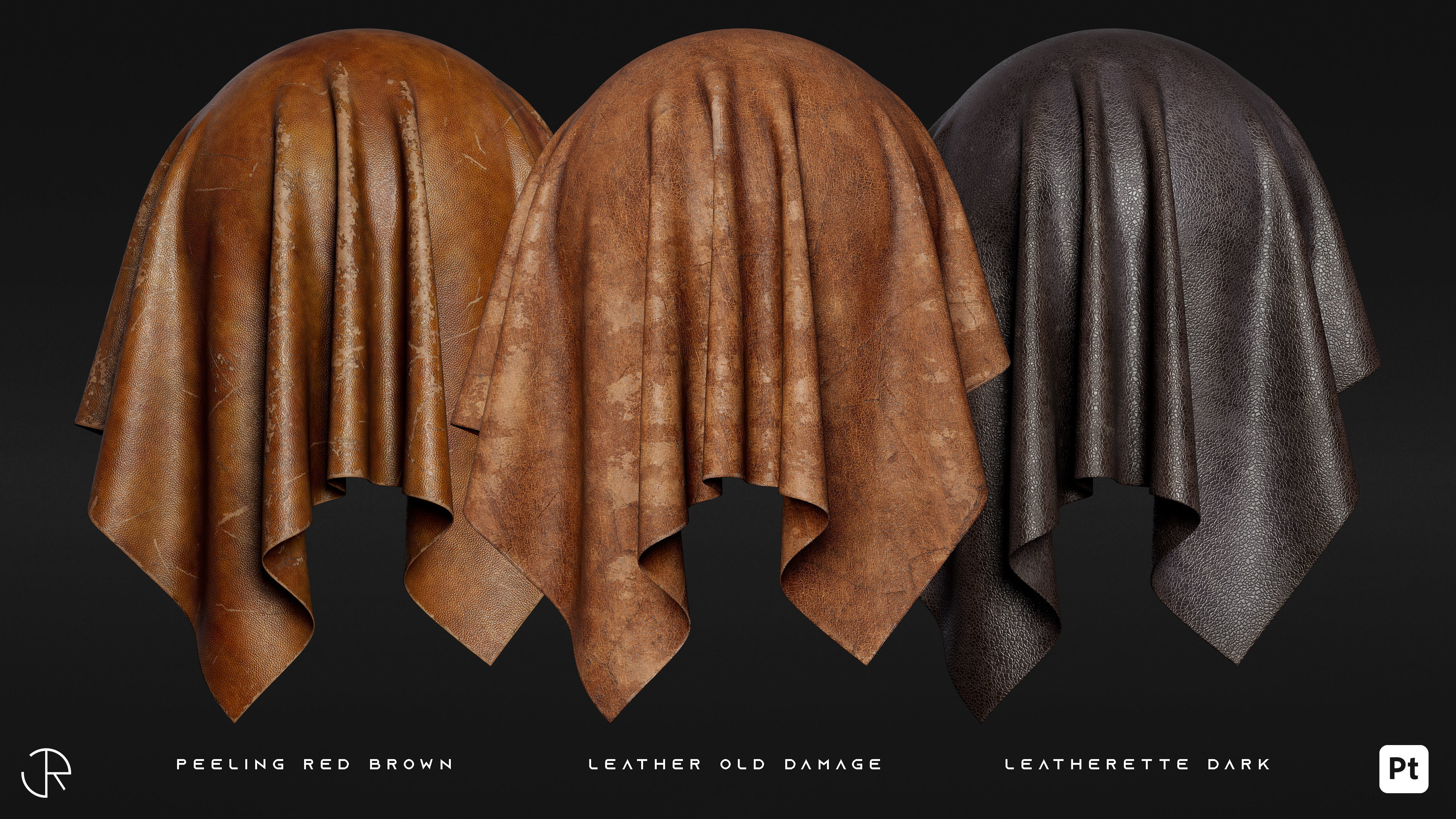Realistic Leather Smart materials for substance painter Vol 03 3D model ...
