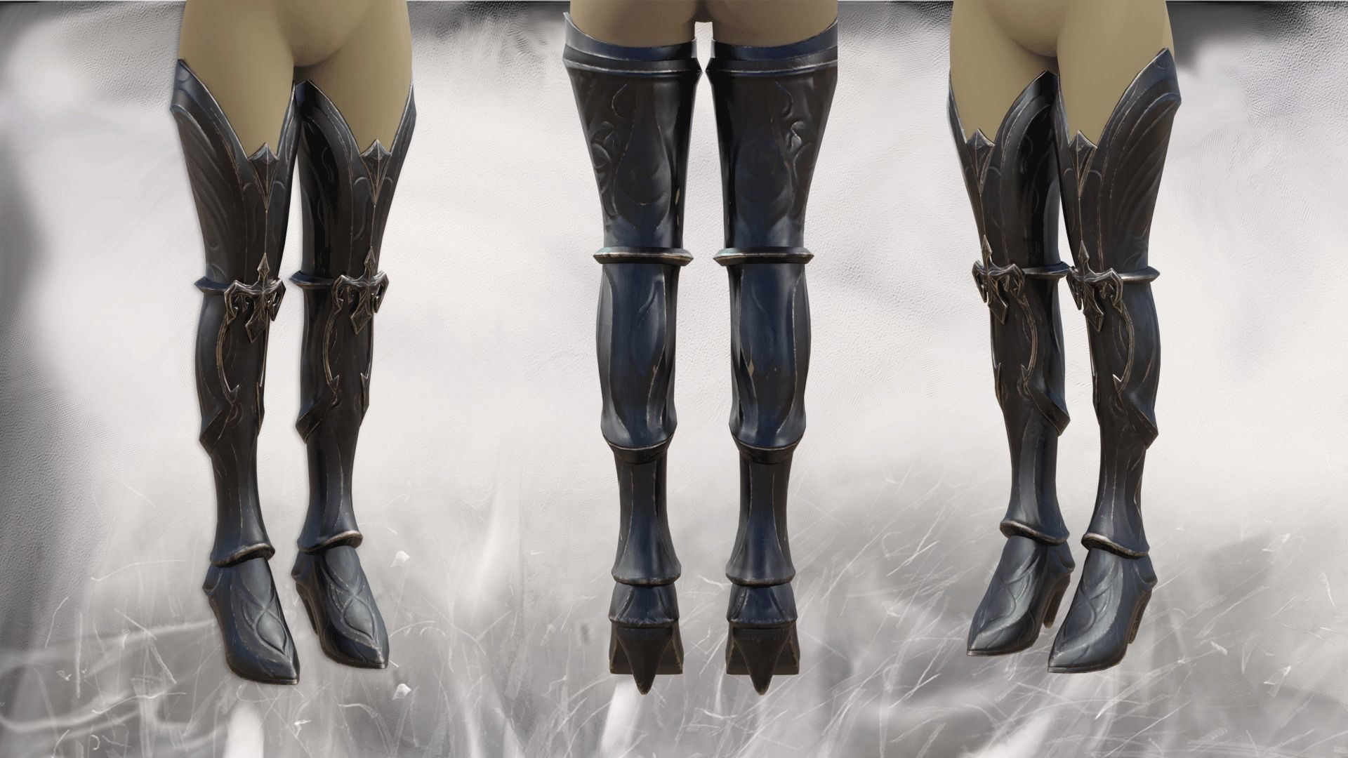 3D model Knight leg armor female lowpoly game asset VR / AR / low-poly ...