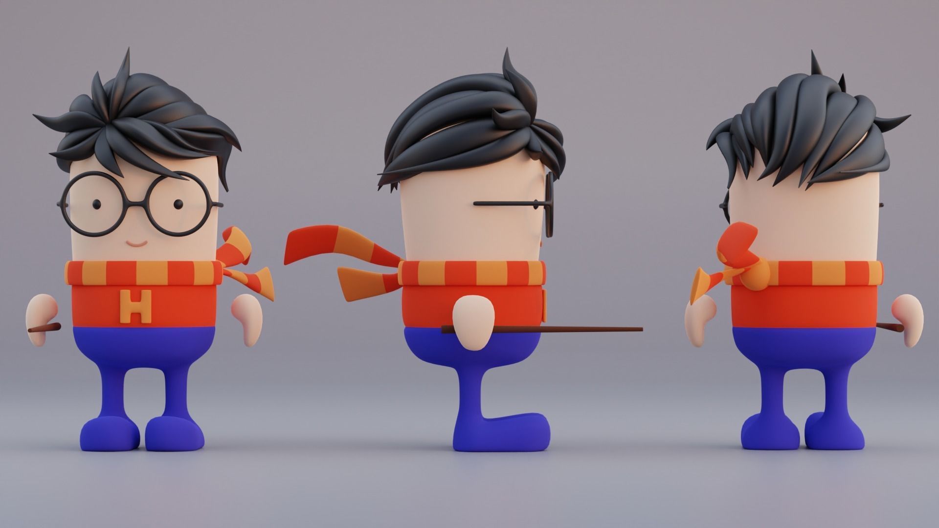 3D model Lowpoly Human character 3 VR / AR / low-poly | CGTrader