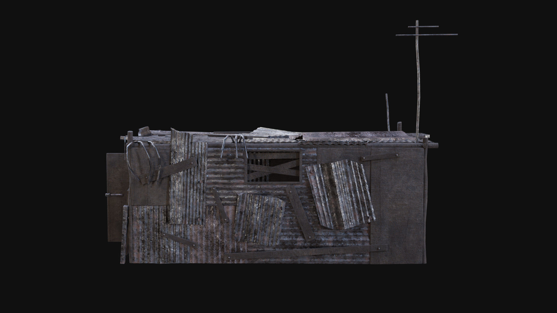 3D model SHELTER POST APO HOUSE HUT IMPROVISED PLATE DEBRIS SURVIVAL ...